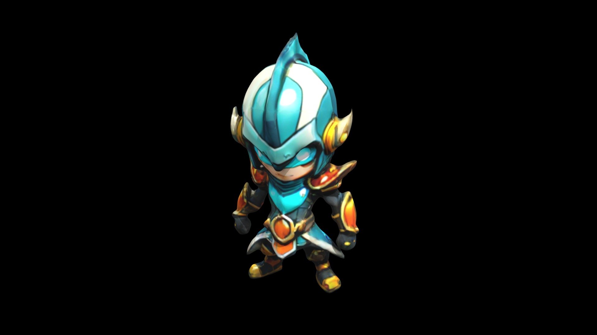 [Anime character with blue helmet and sword] - Download Free 3D model ...