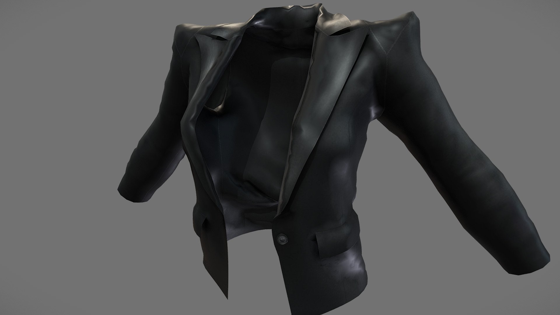 Female Strong Power Shoulders Blazer Jacket - Buy Royalty Free 3D model ...