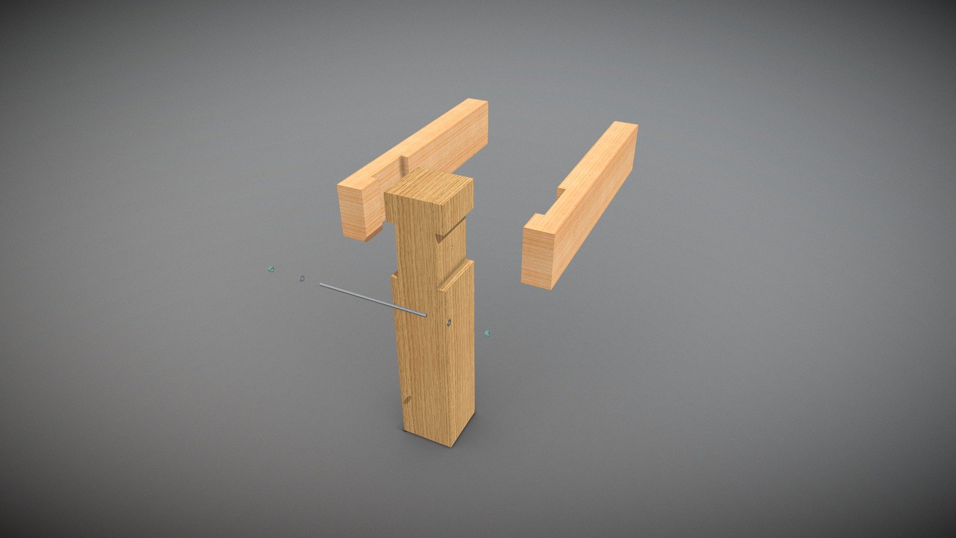 Overkeepte halfhoutsverbinding | Explosie - Download Free 3D model by ...