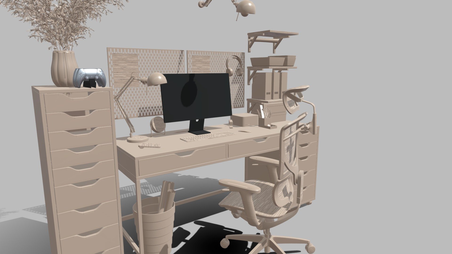 Modern Gaming Setup Ultimate Desk PC Accessories - Download Free 3D ...