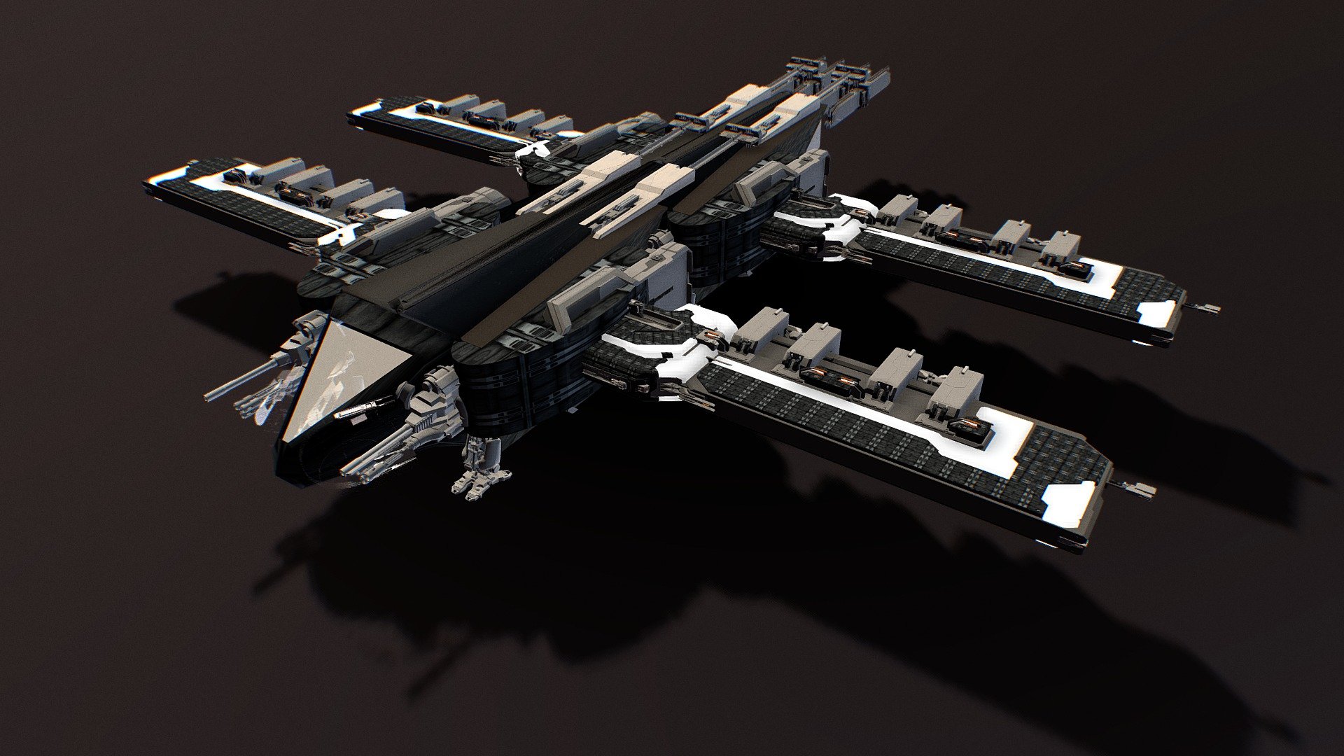 Spaceship 3 Double Winged Transporter - Download Free 3D model by ...