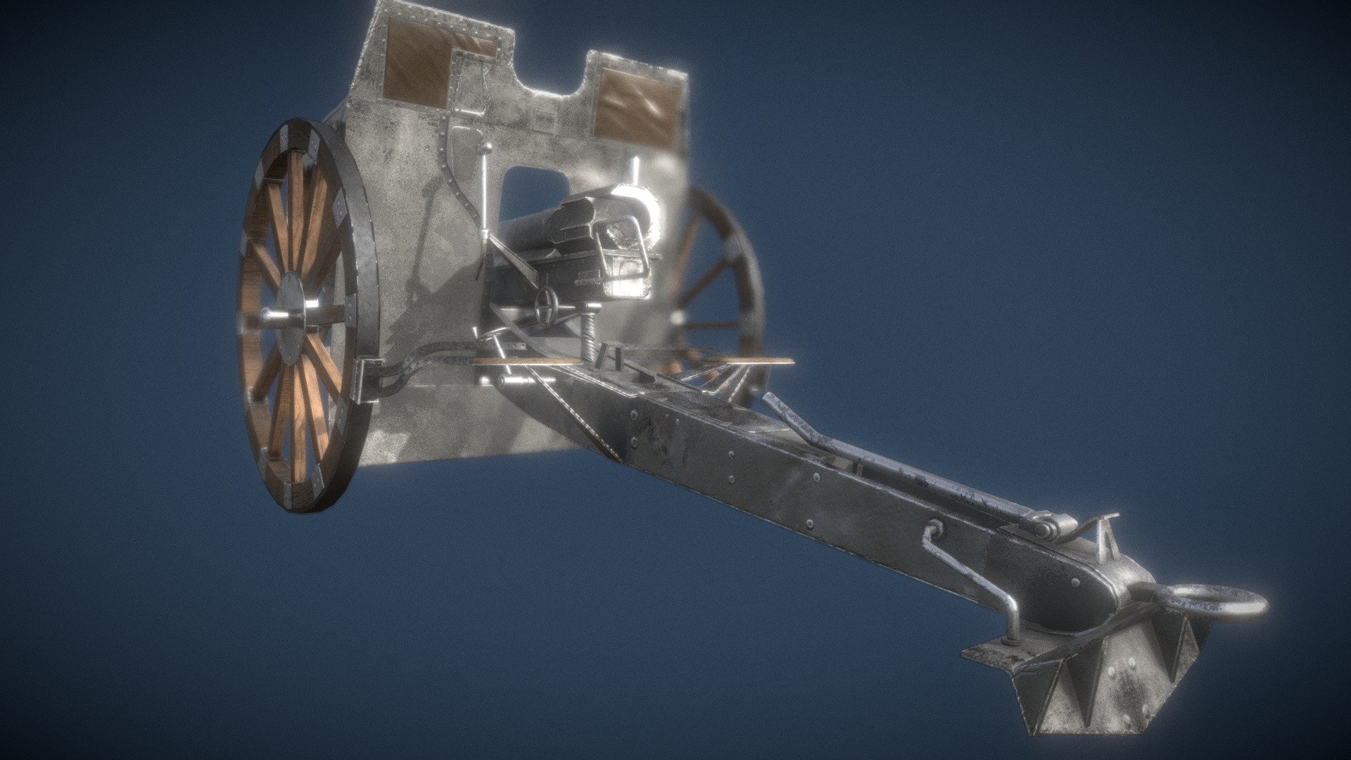 7.7 cm Feldkanone 96 FK96 German WW1 Artillery - 3D model by A1 ...