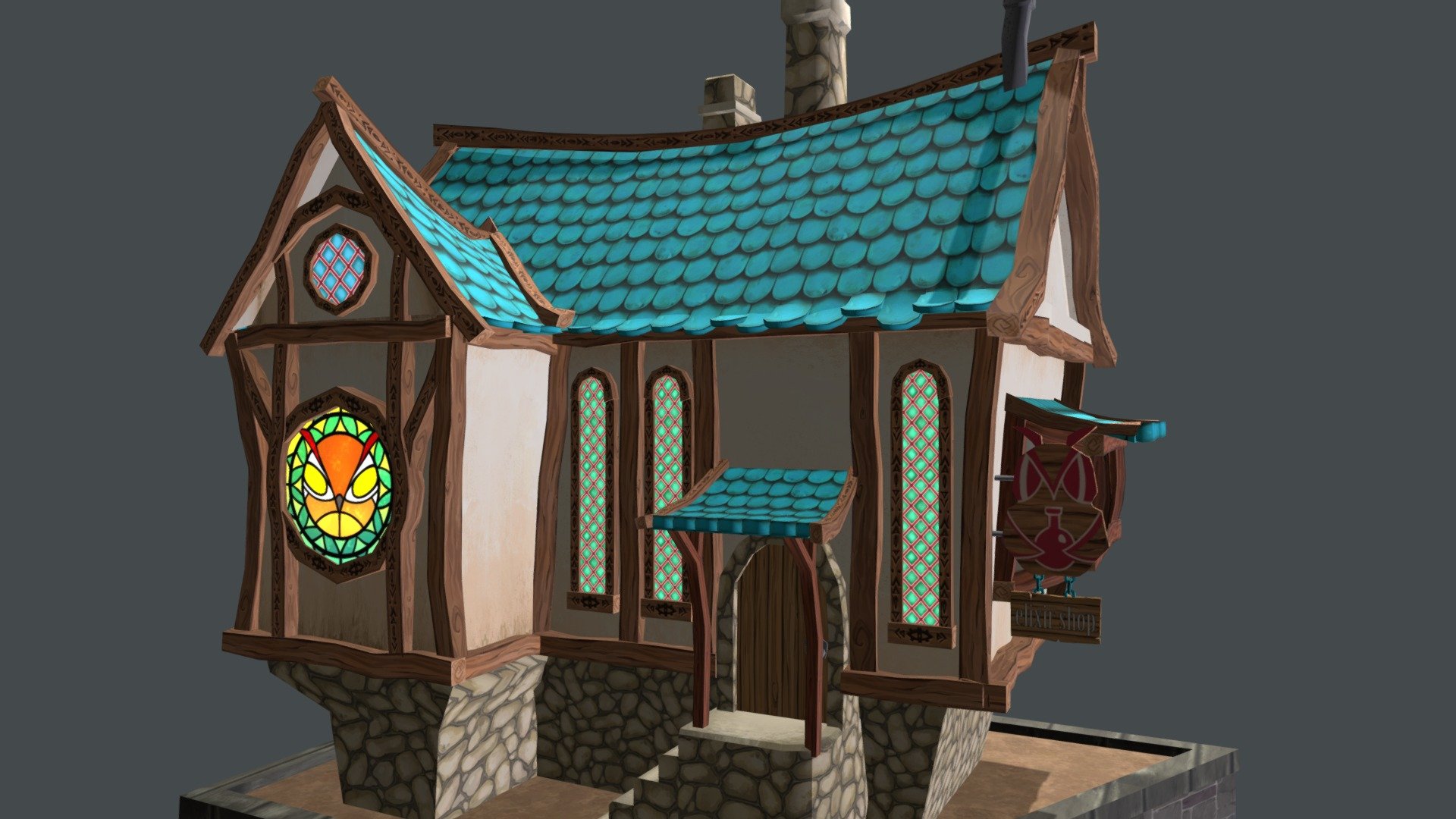 Village House (Elixir Shop) - 3D model by julessia [1f8350a] - Sketchfab