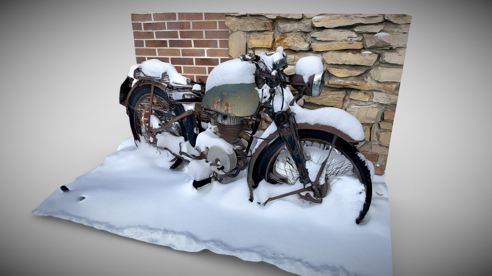 Old Motorcycle in Snow - Download Free 3D model by jtressle [1f879ae ...