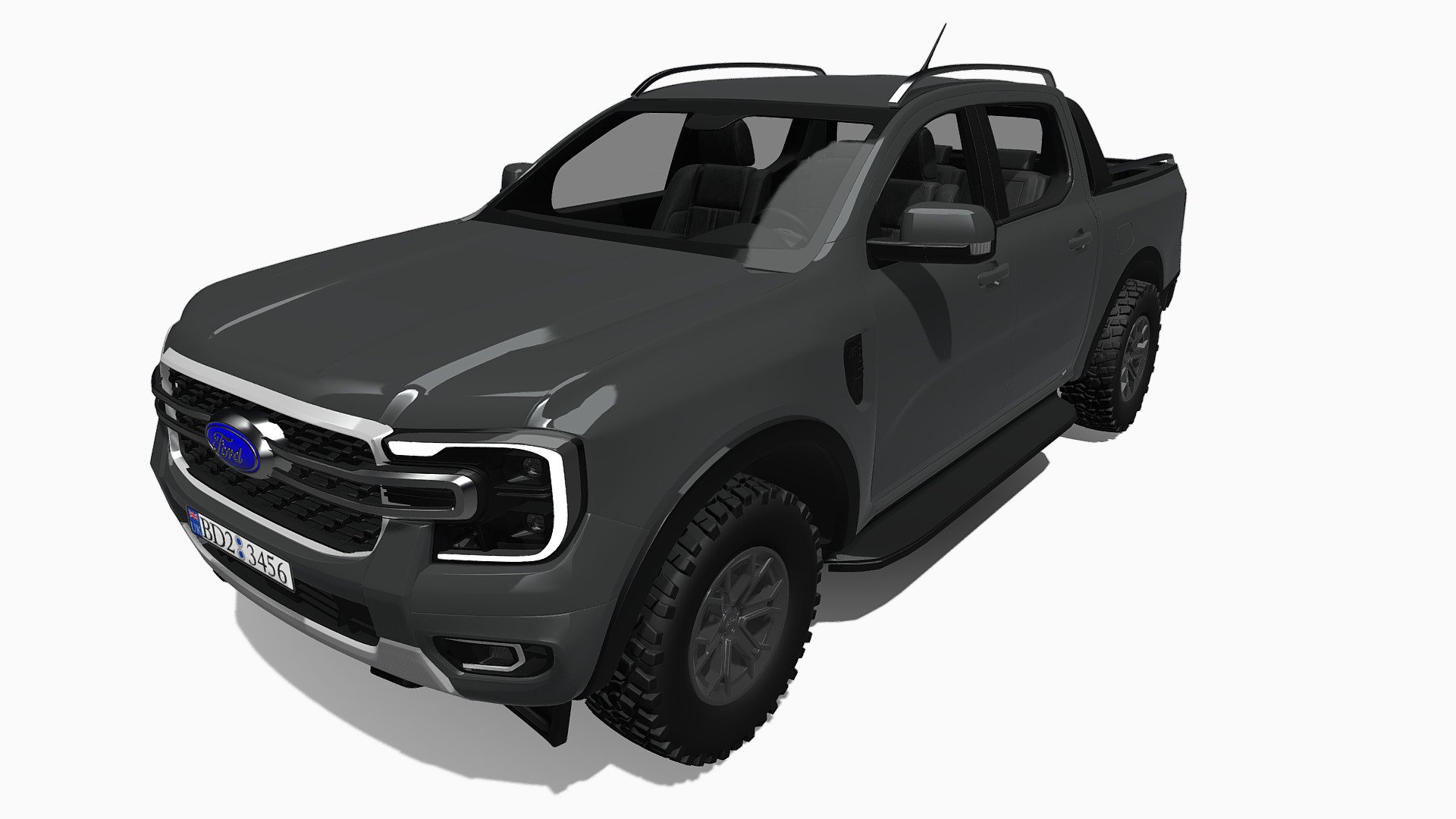 Ford Ranger Platinum (Shadow Black) - Buy Royalty Free 3D model by ...