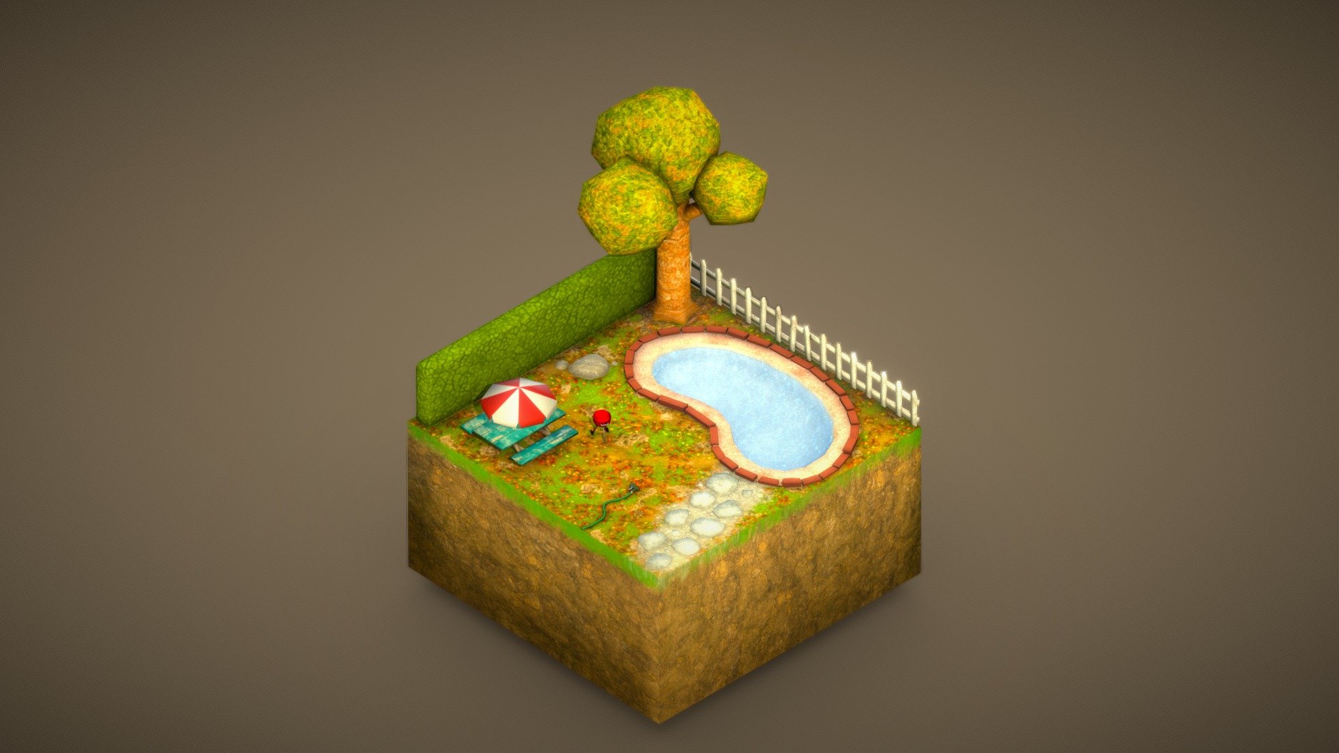 Pool Diorama - 3D model by Blackhart [1f8afdb] - Sketchfab