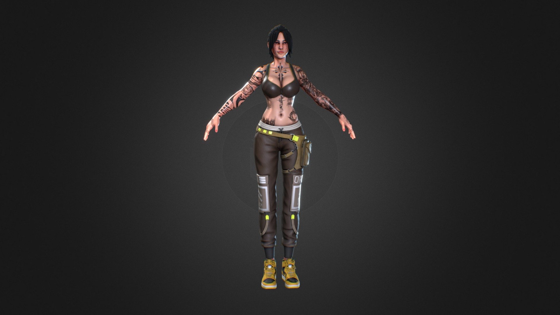 Female Cyberpunk Character - 3D model by devakrishna.art [1f8c993 ...