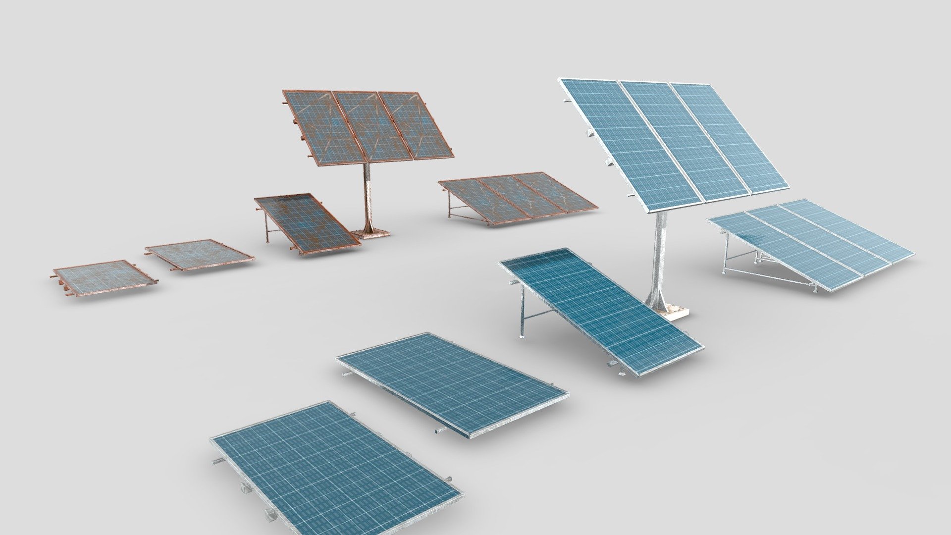 solar panels with clean and dirty textures - Buy Royalty Free 3D model ...