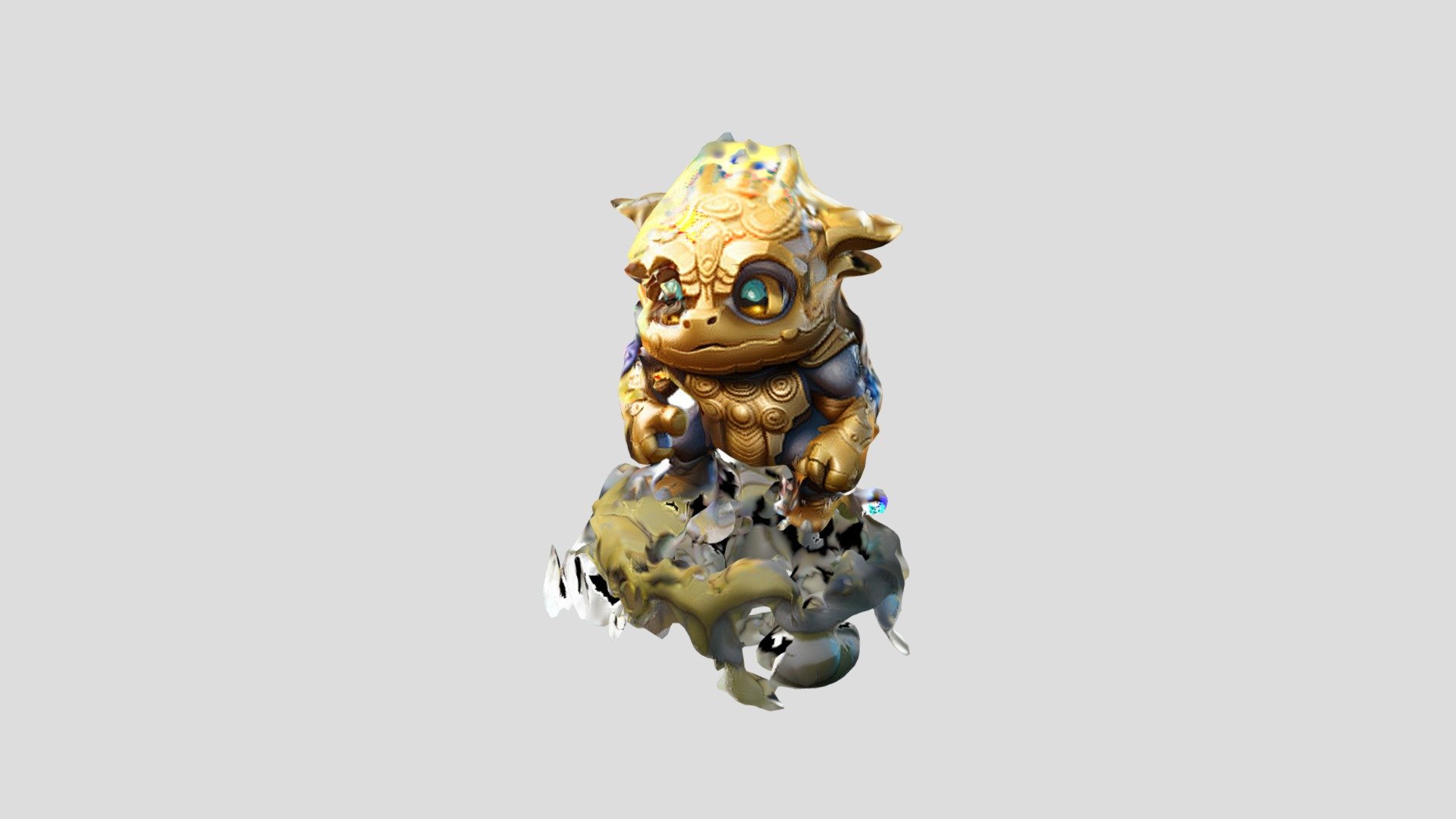 Golden Creature on a Rock A small, golden cre - Download Free 3D model ...