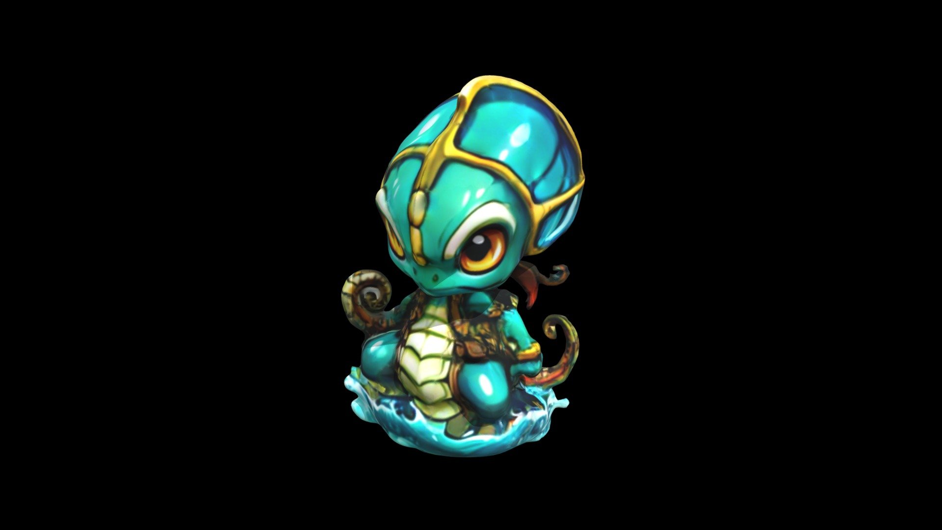 PokéPirate, a blue and gold creature with large - Download Free 3D ...