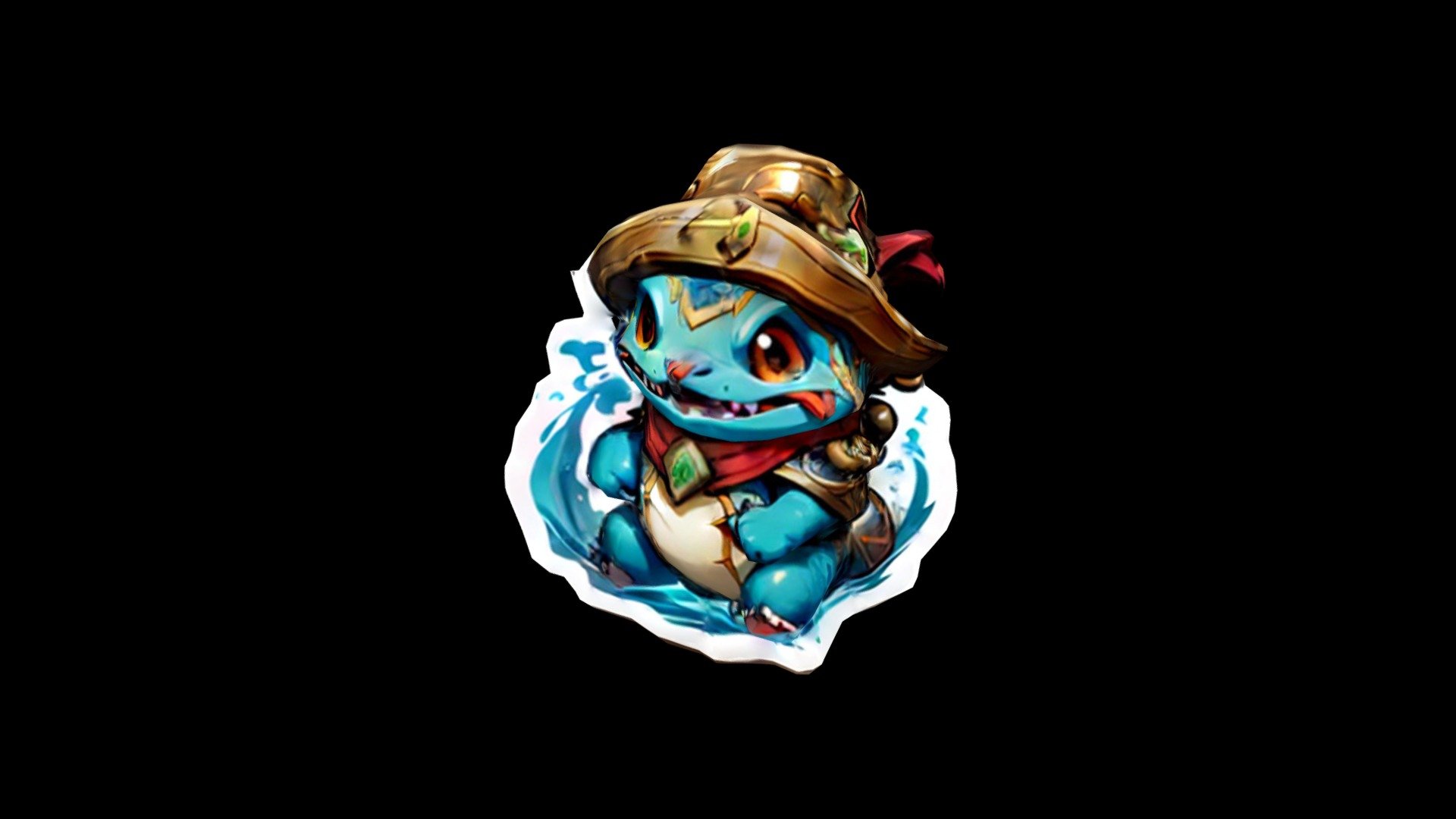 Small sticker featuring a blue character with la - Download Free 3D ...
