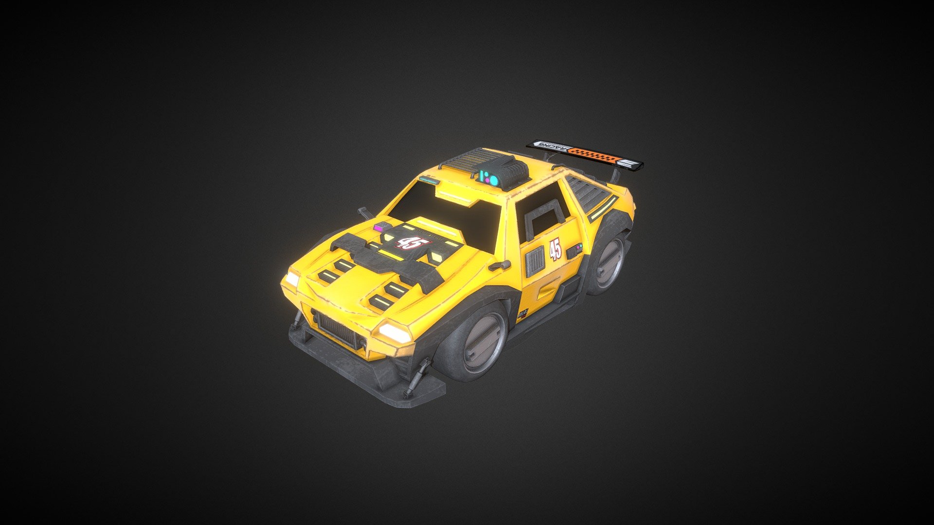 Yellow Stylized Sci-fi Racing Car - 3D model by MoInk [1fbabb2] - Sketchfab