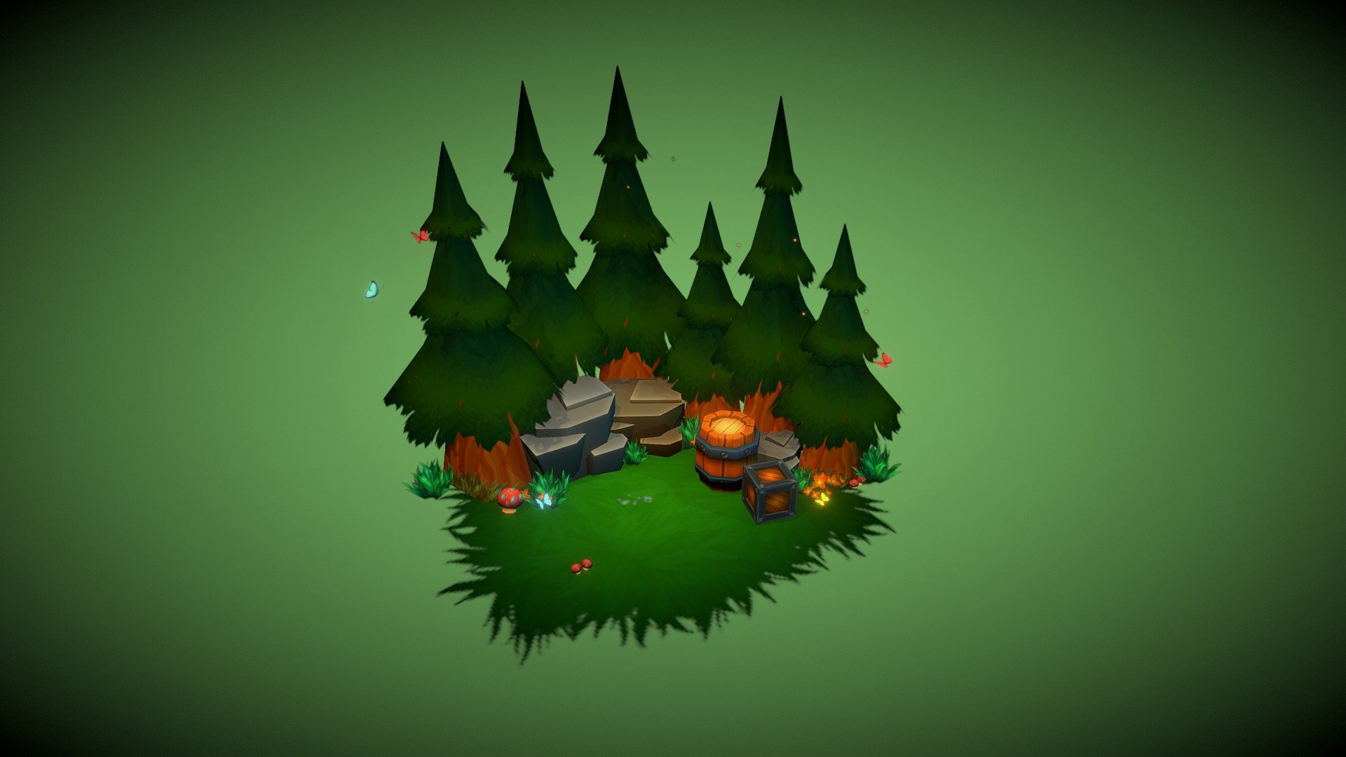 Forest Clearing - 3D model by stevenk [1fbabdf] - Sketchfab