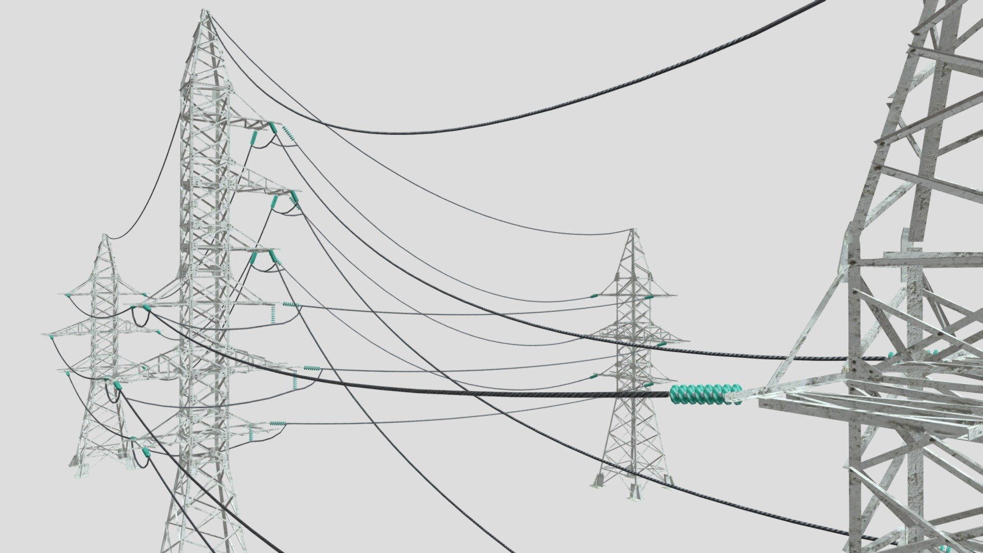110kV power line embranchment - 3D model by Shotkey [1fc1d89] - Sketchfab