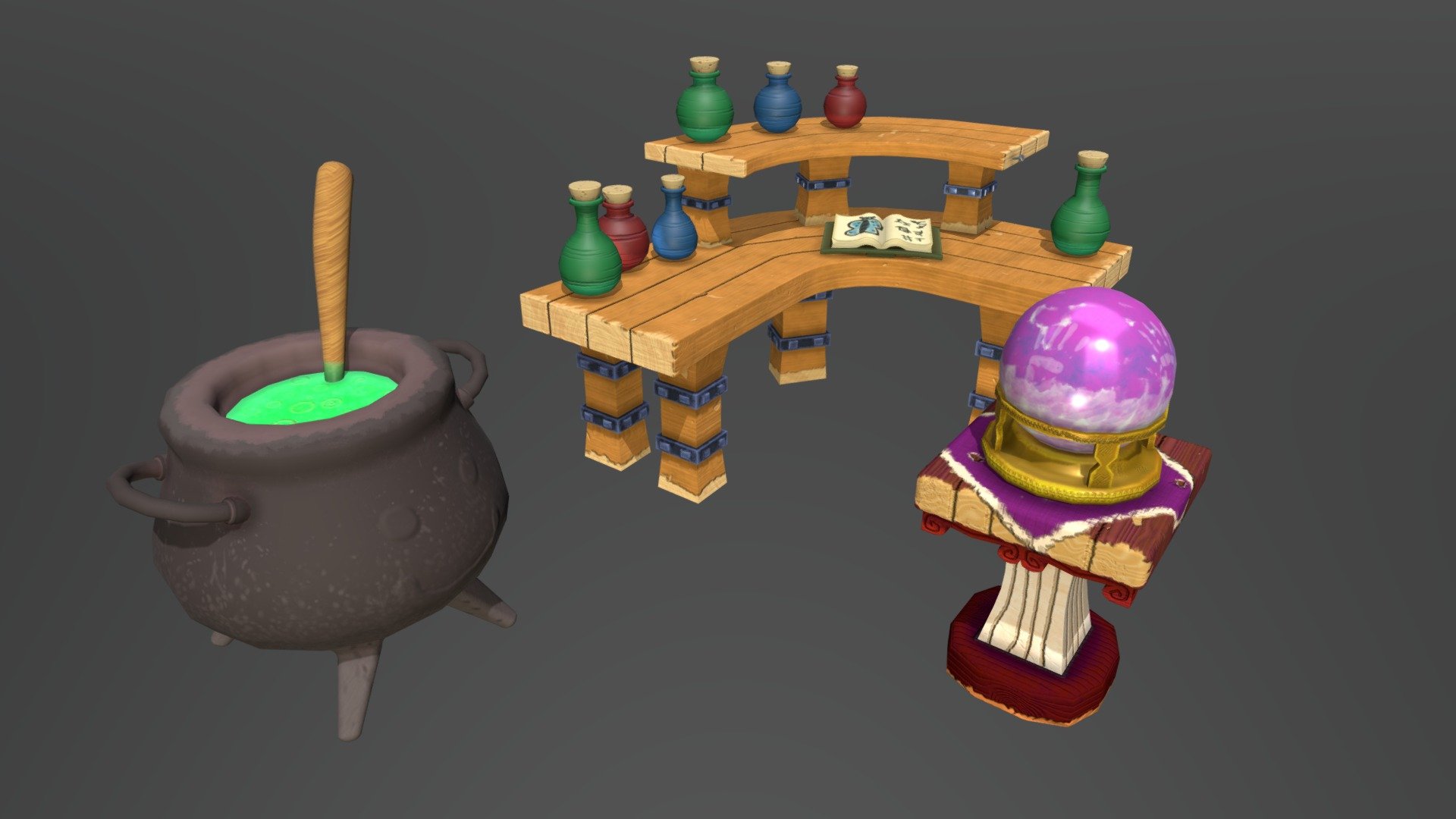 Cutesy Styled Wizard Themed Props - Download Free 3D model by Terran ...