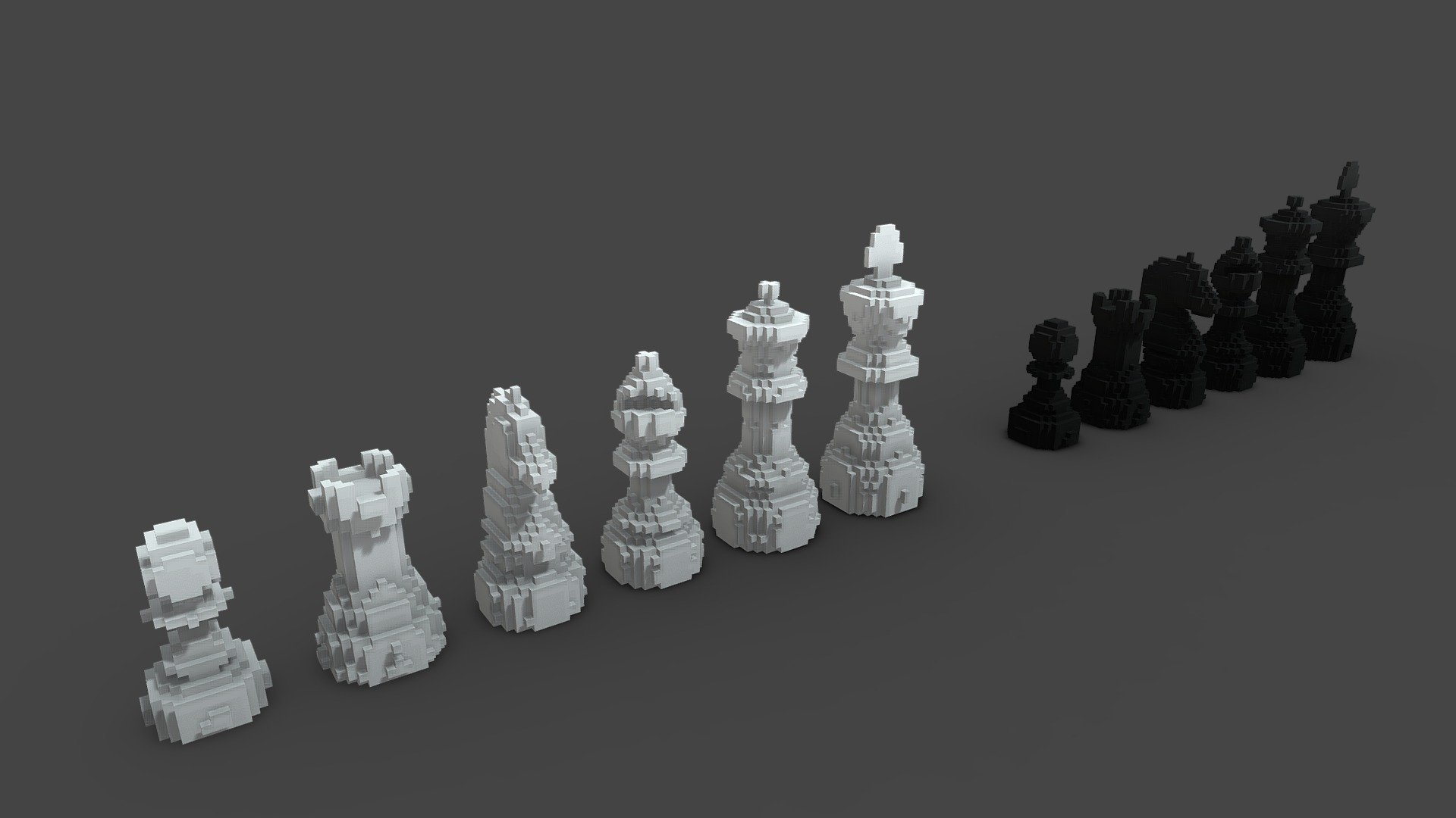 KubiGonic Chess Pack │Voxel 3D Art - 3D model by KubiGonic Voxel 3D Art Studios (@kubigonic ...