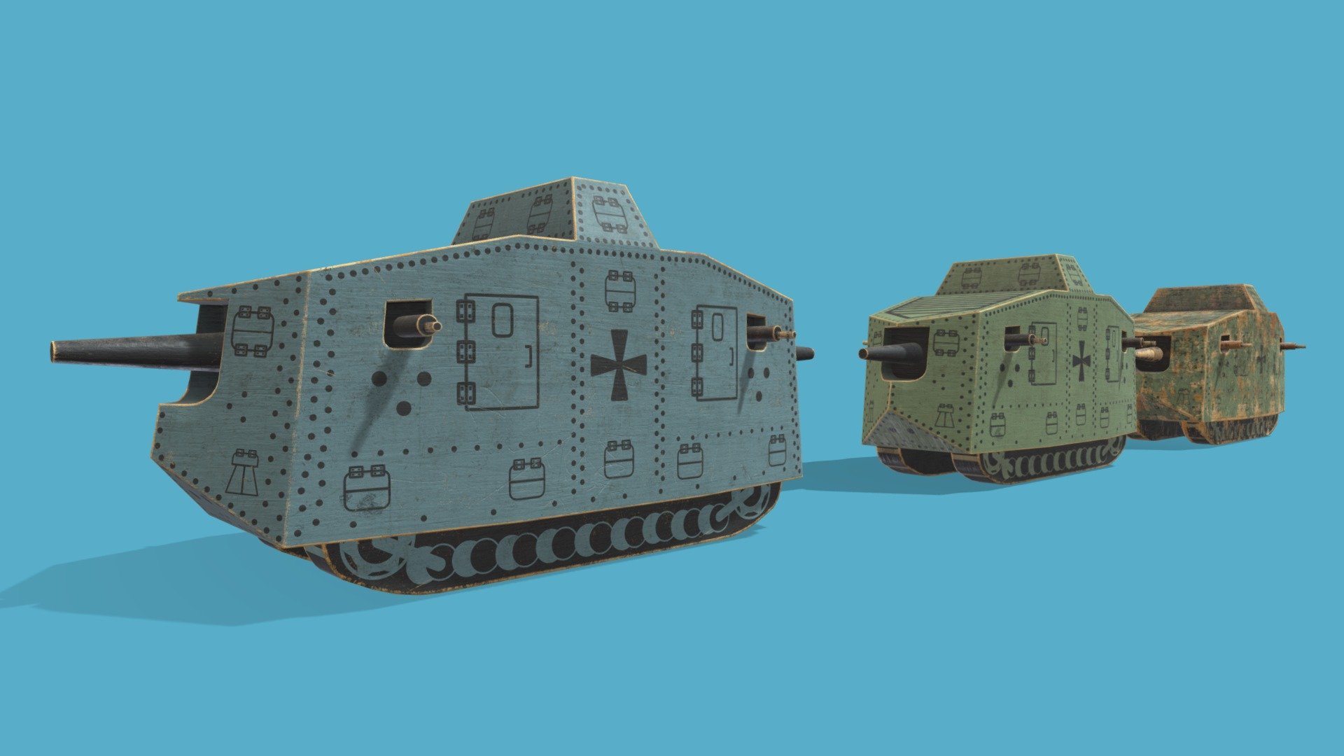 1920s Wooden Toy Tanks Type B - Download Free 3D model by Mad_Lobster ...