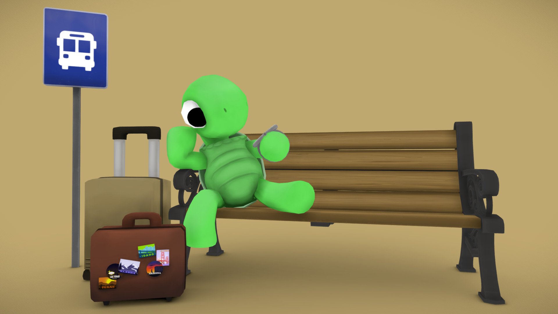 Turtle Bus Stop 🐢 - 3D model by MortyJHin [1ff230c] - Sketchfab