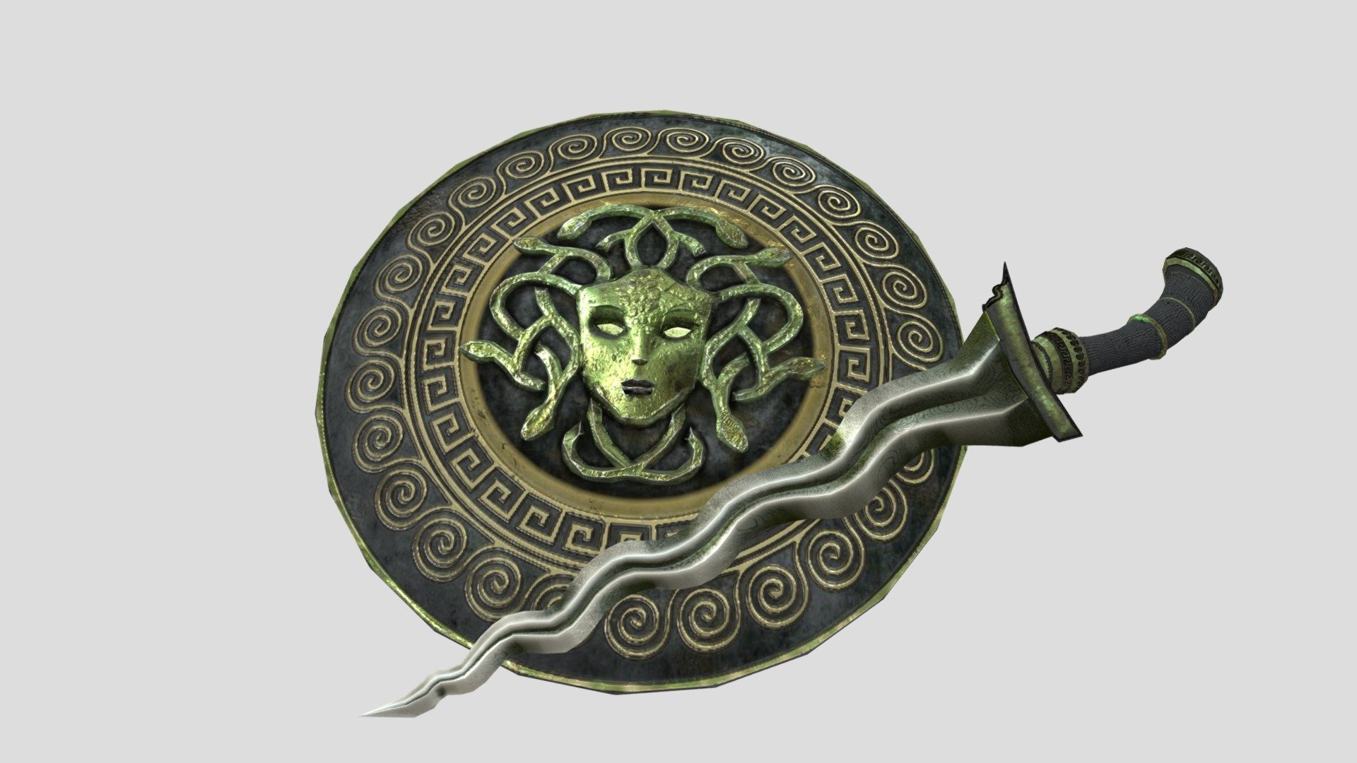 Medusa Shield & Sword - 3D model by hcarracher [1ffabde] - Sketchfab