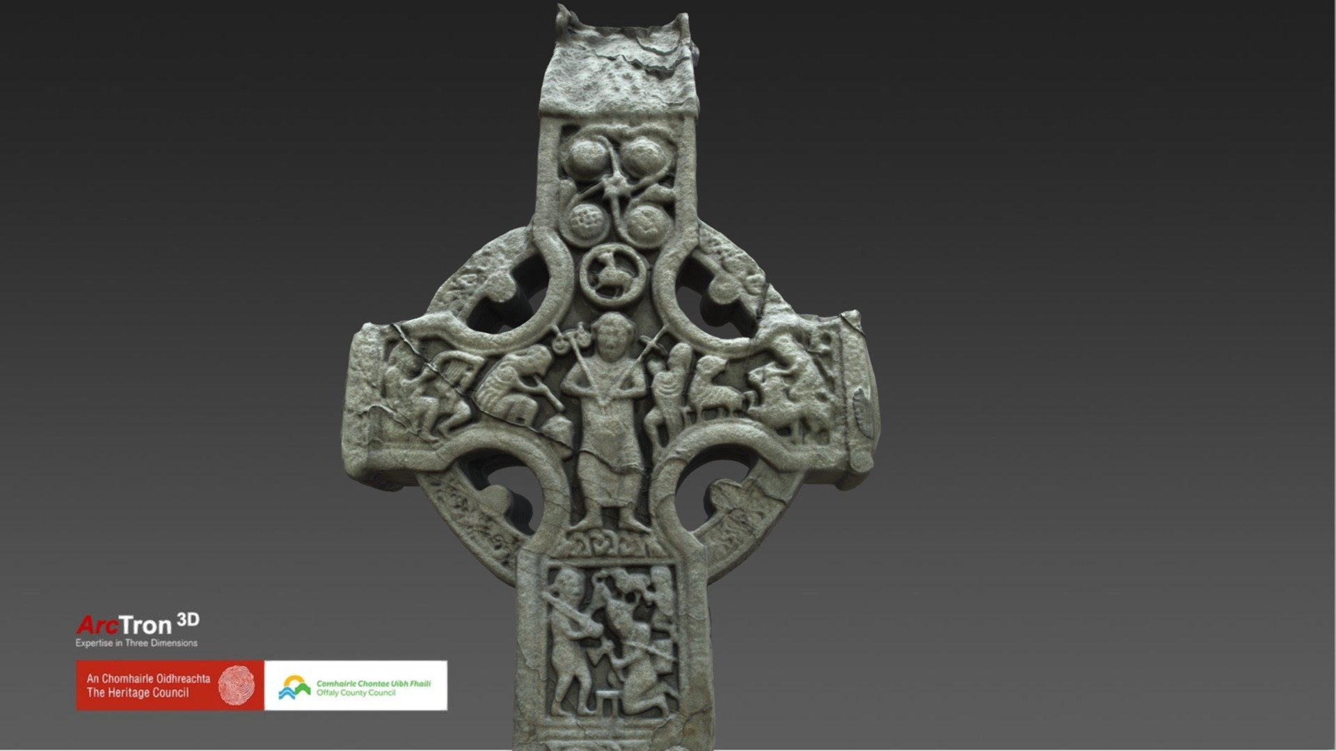 Durrow High Cross (OF009-005010-) Labelled - 3D model by Offaly ...