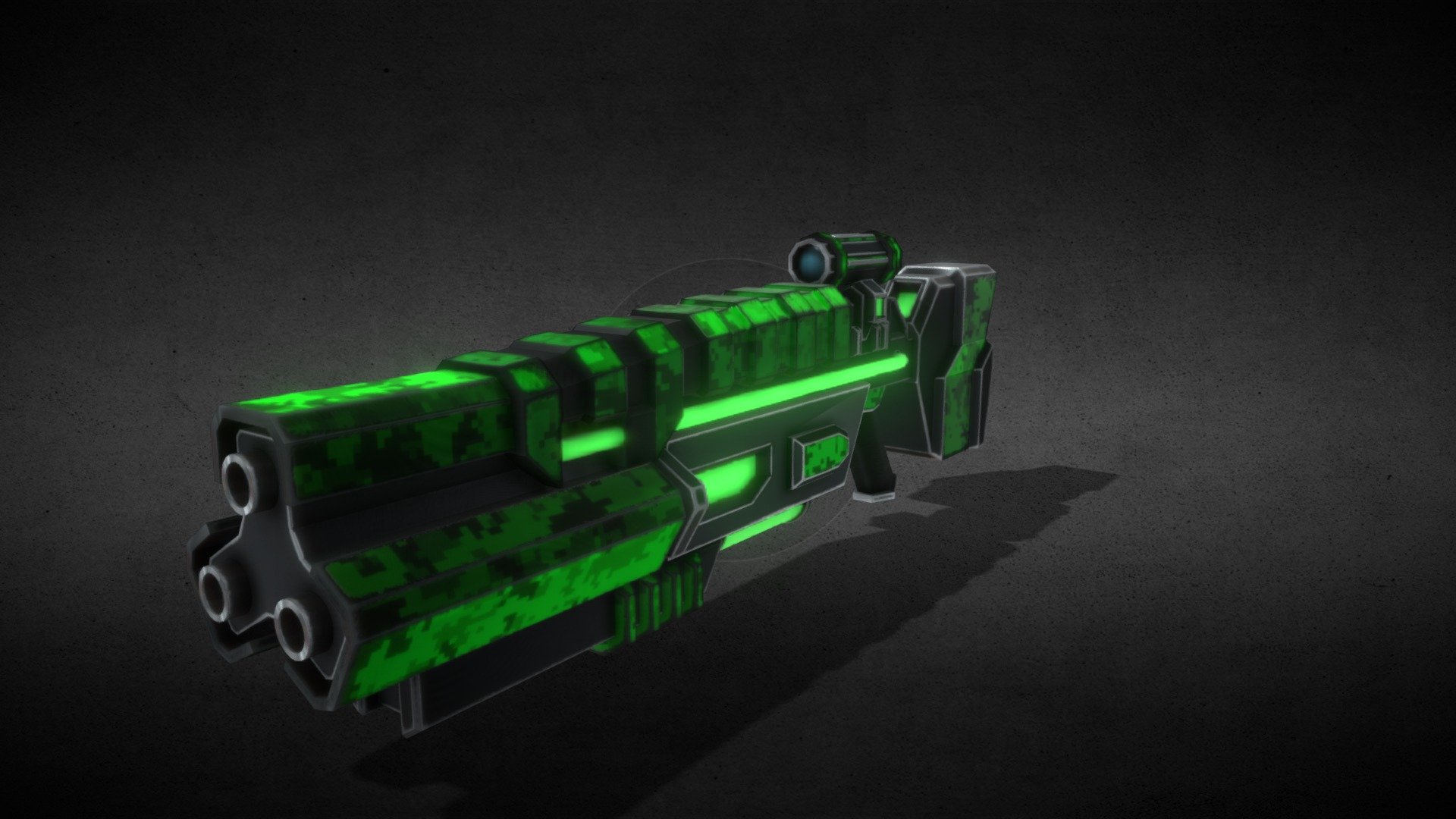 Sci-Fi Tri-Barrel Rifle - Download Free 3D model by Matthew-David ...
