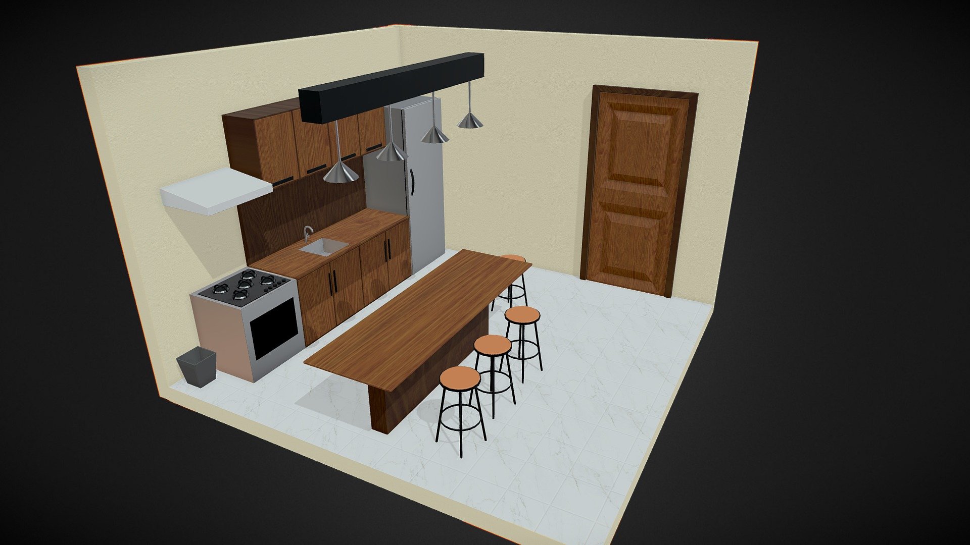 low poly kitchen - Download Free 3D model by felipe_oliveira [201ae5c ...