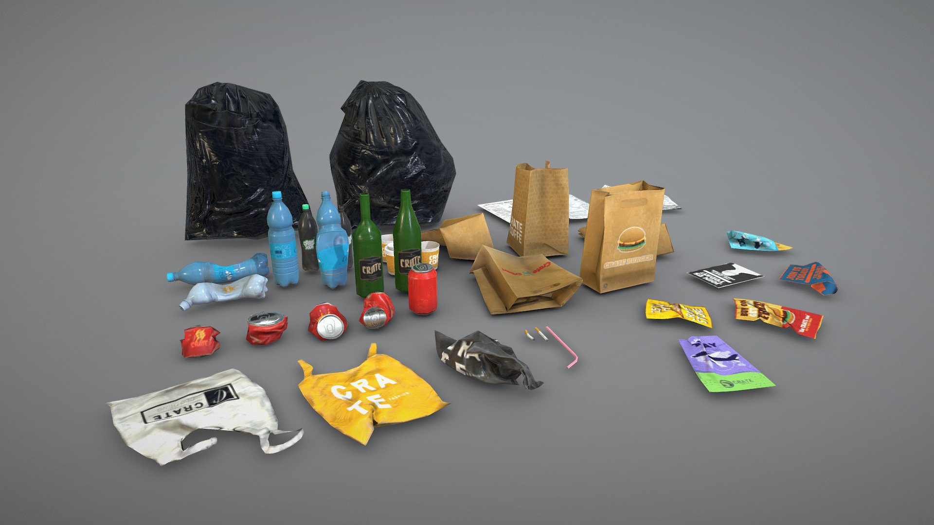 Trash Kit (Free) - Download Free 3D model by darklord3d (@erebus3d ...