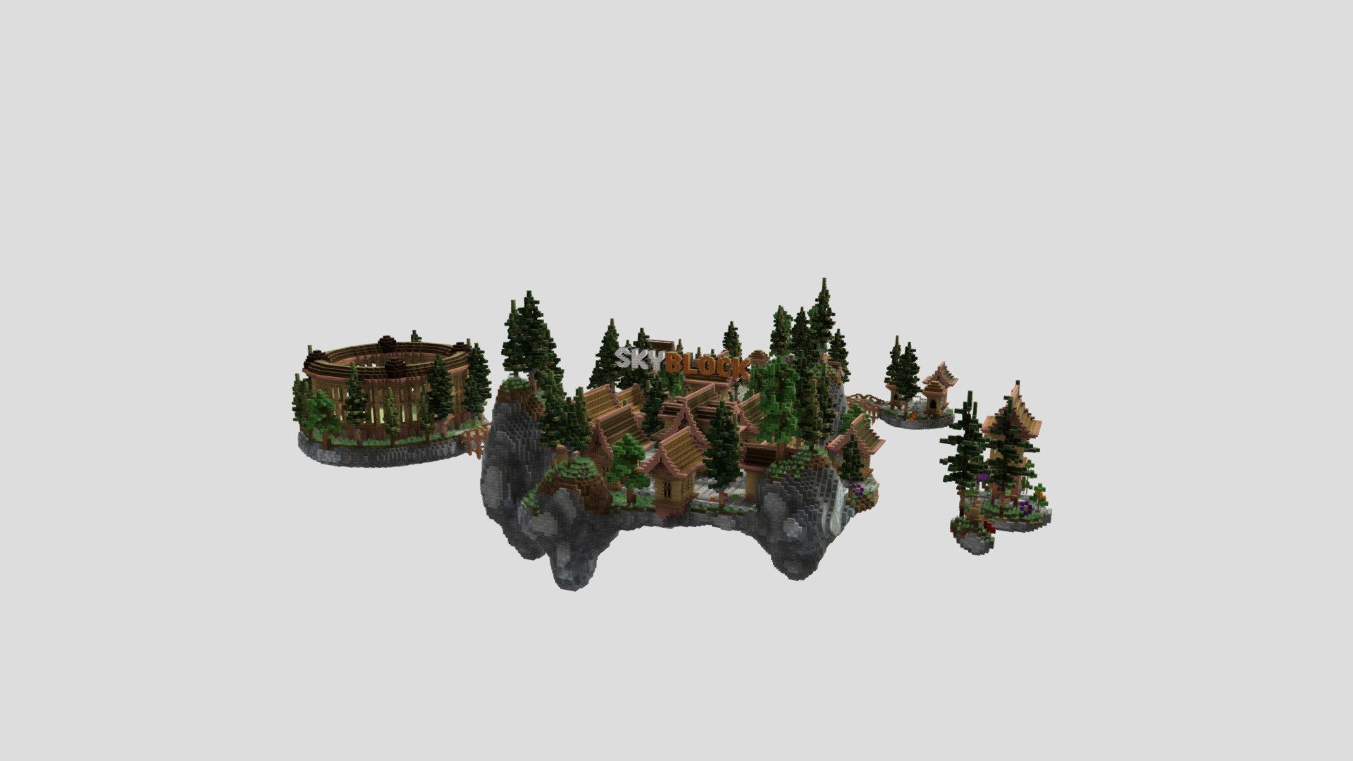 Gorgeous Giant Skyblock Map with Afforda v1.8 - 3D model by ByCalypso ...