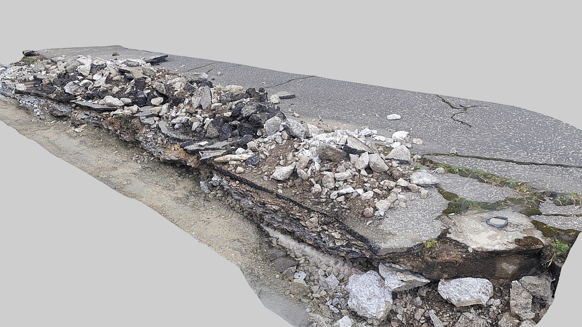 Crushed asphalt and concrete rubble - Buy Royalty Free 3D model by ...