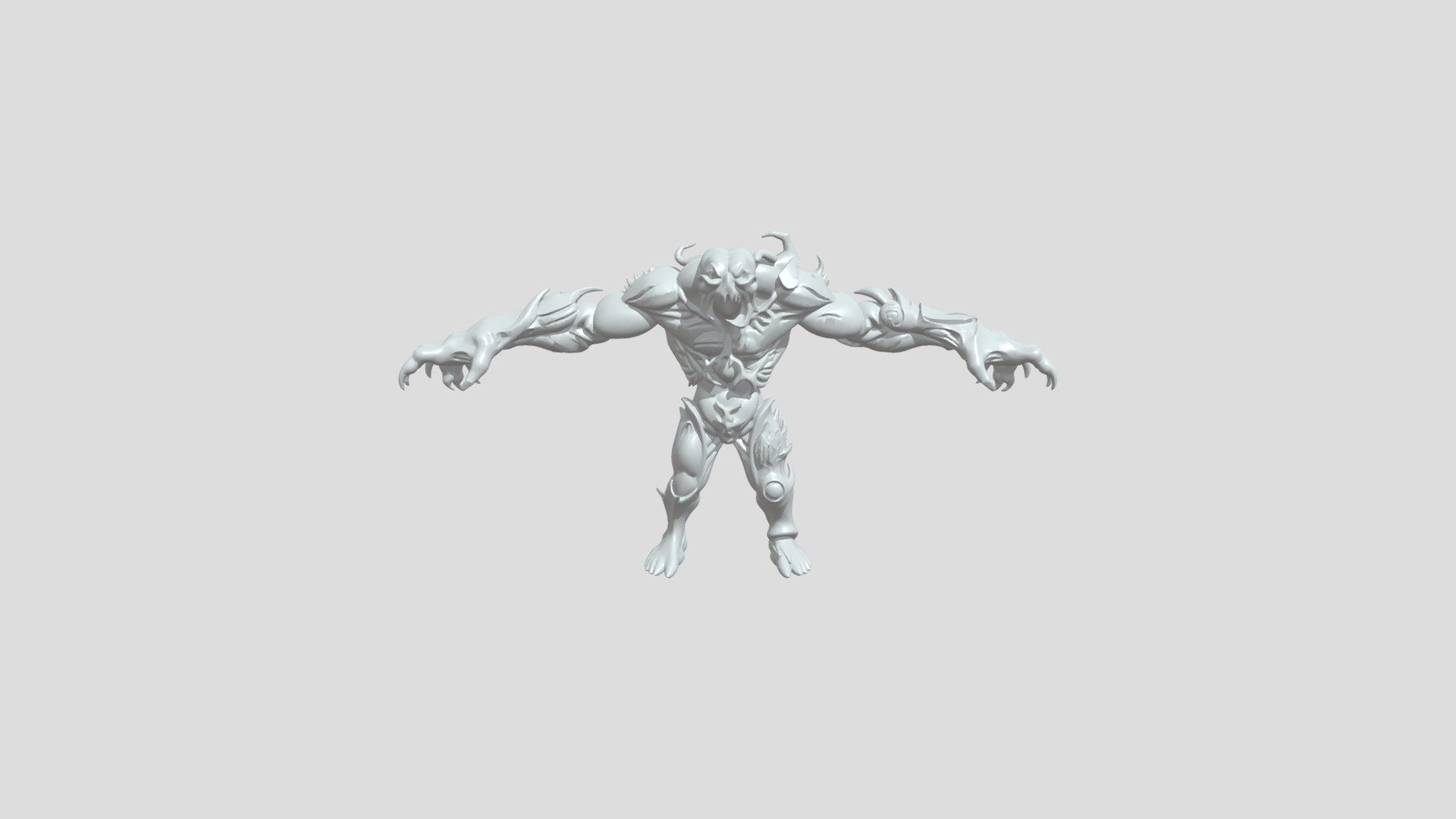 Grotesque humanoid monster with elongated limbs - 3D model by ...