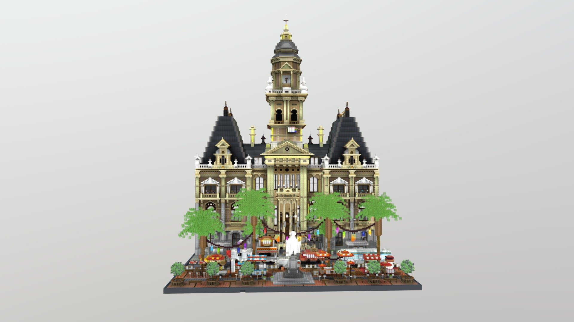 Simple European palace - 3D model by igonomic [203b245] - Sketchfab