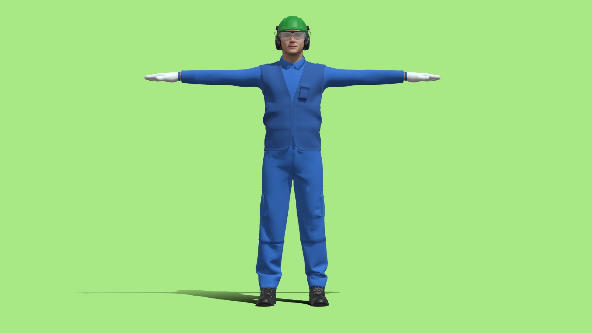 T-Pose male worker - 3D model by 3dpassion.net [2045ae9] - Sketchfab
