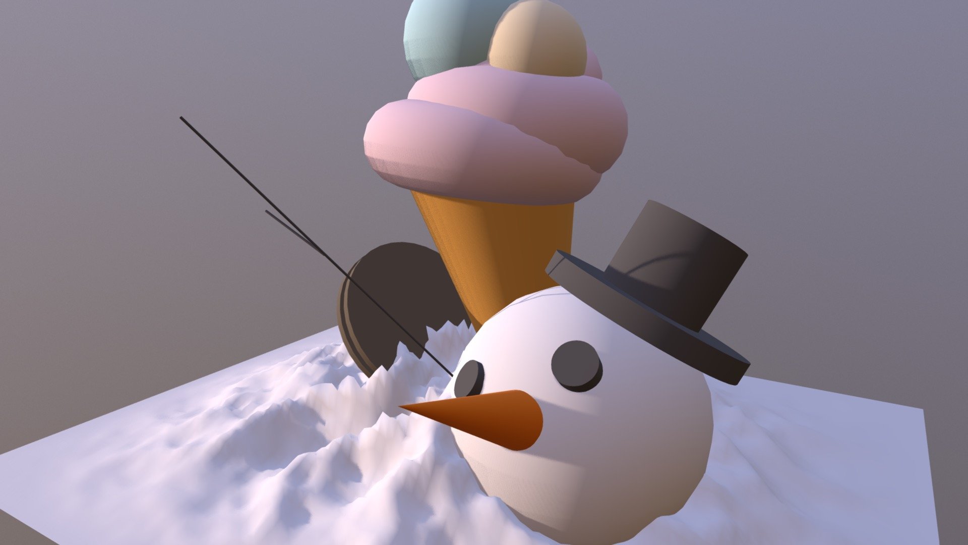 Snowman - 3D model by MARK (@markpei) [204ac25] - Sketchfab