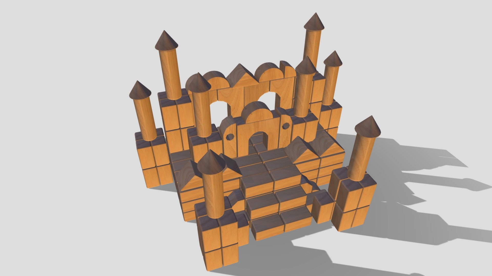 wooden block castle - Download Free 3D model by Caize [205a9ef] - Sketchfab