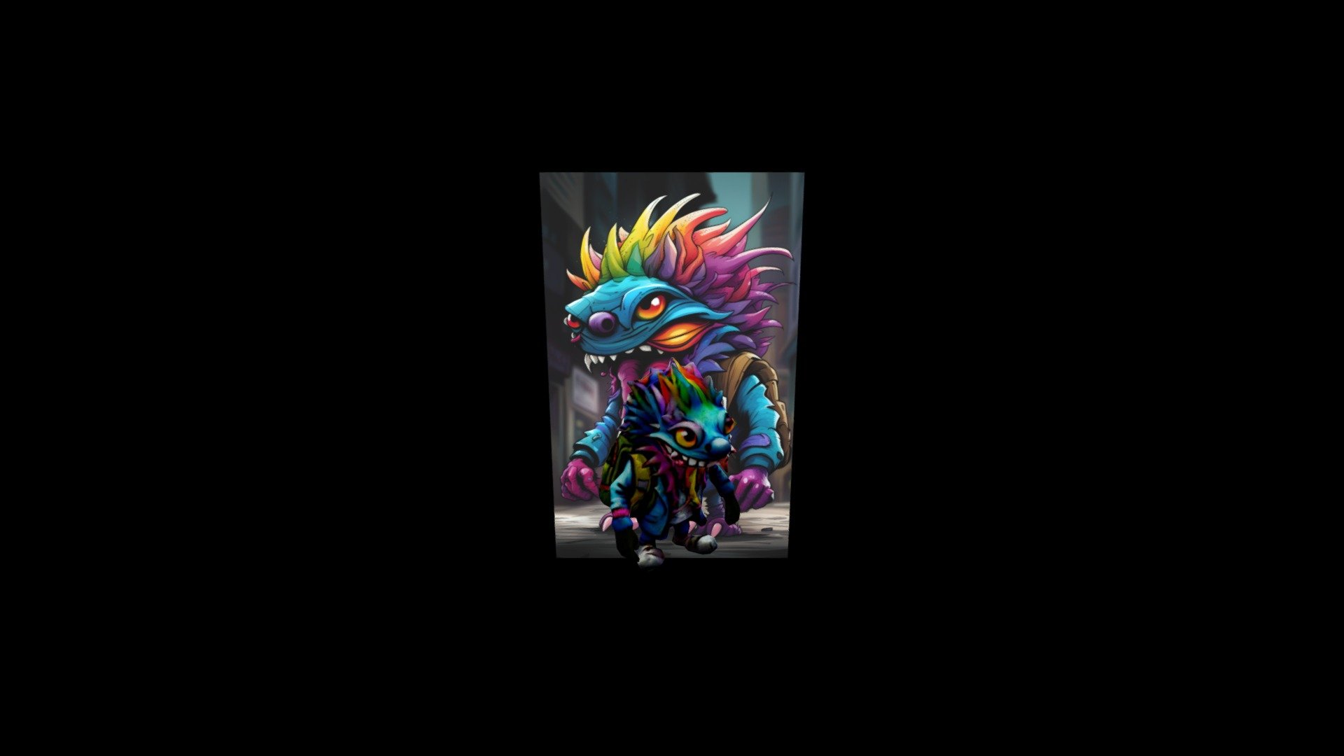 "Colorful Monster in a City Setting" A colorf - Download Free 3D model ...