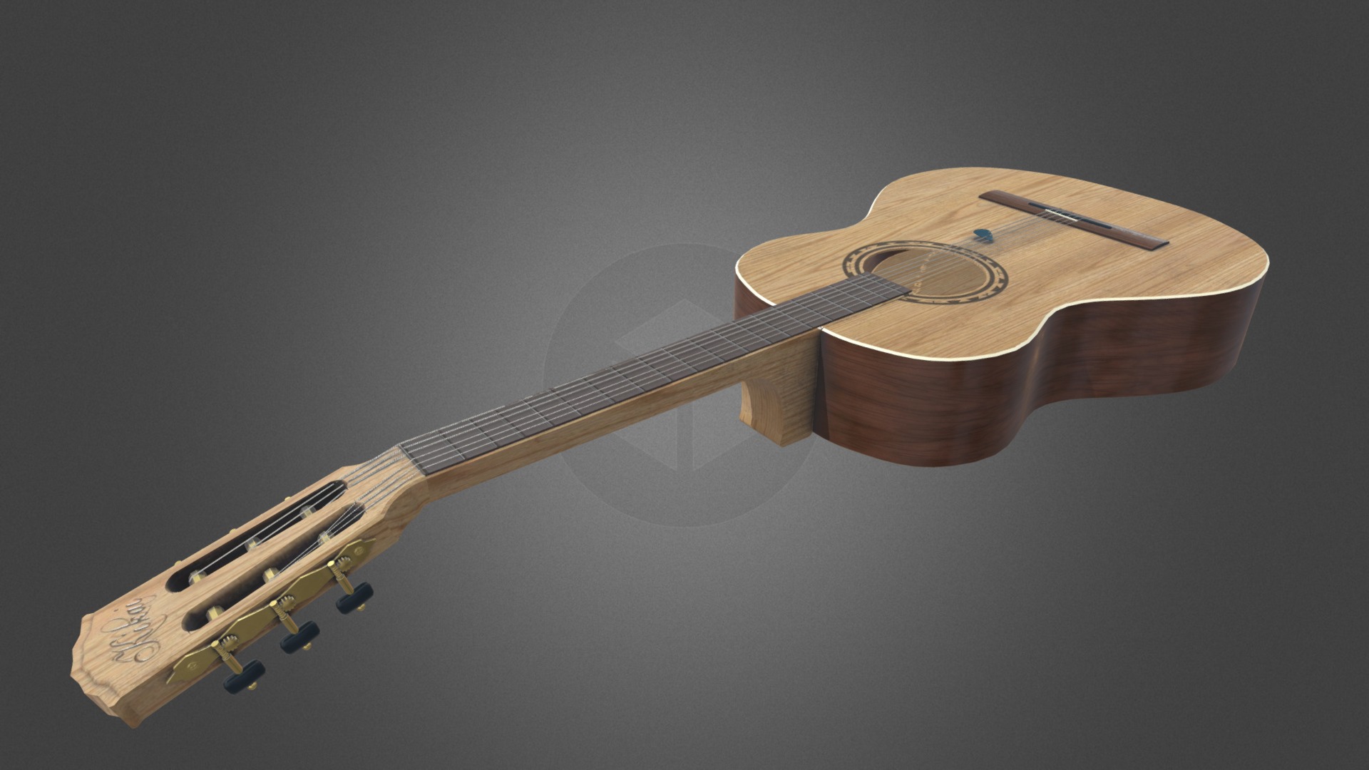 Classical guitar - 3D model by djinghis [2062460] - Sketchfab