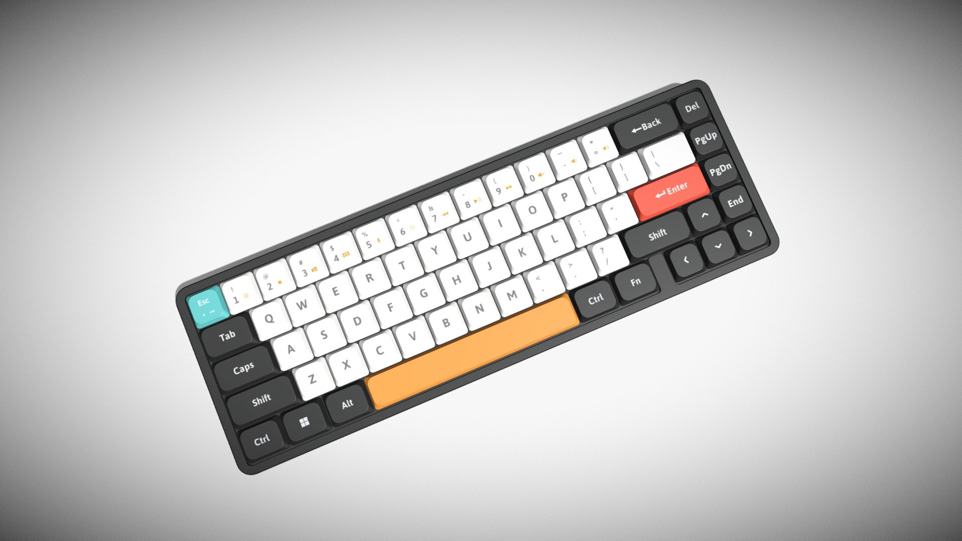 65-Percent Layout Keyboard Black - Buy Royalty Free 3D model by f ...