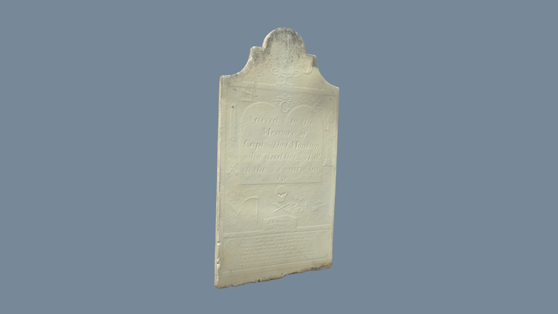 Abel Moulton Headstone (1809) - 3D model by Joseph Kinney ...