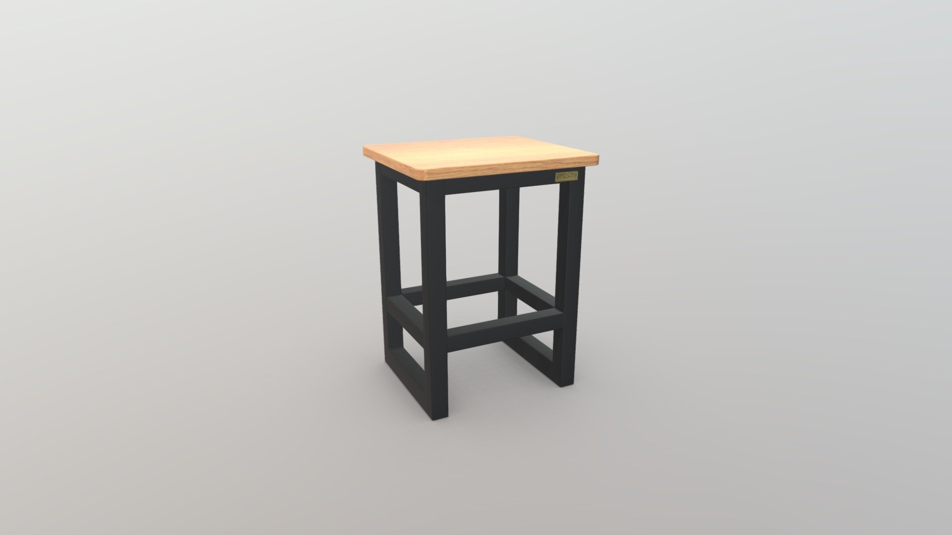 LOYDN wooden modern square stool auxiliary chair - Buy Royalty Free 3D ...