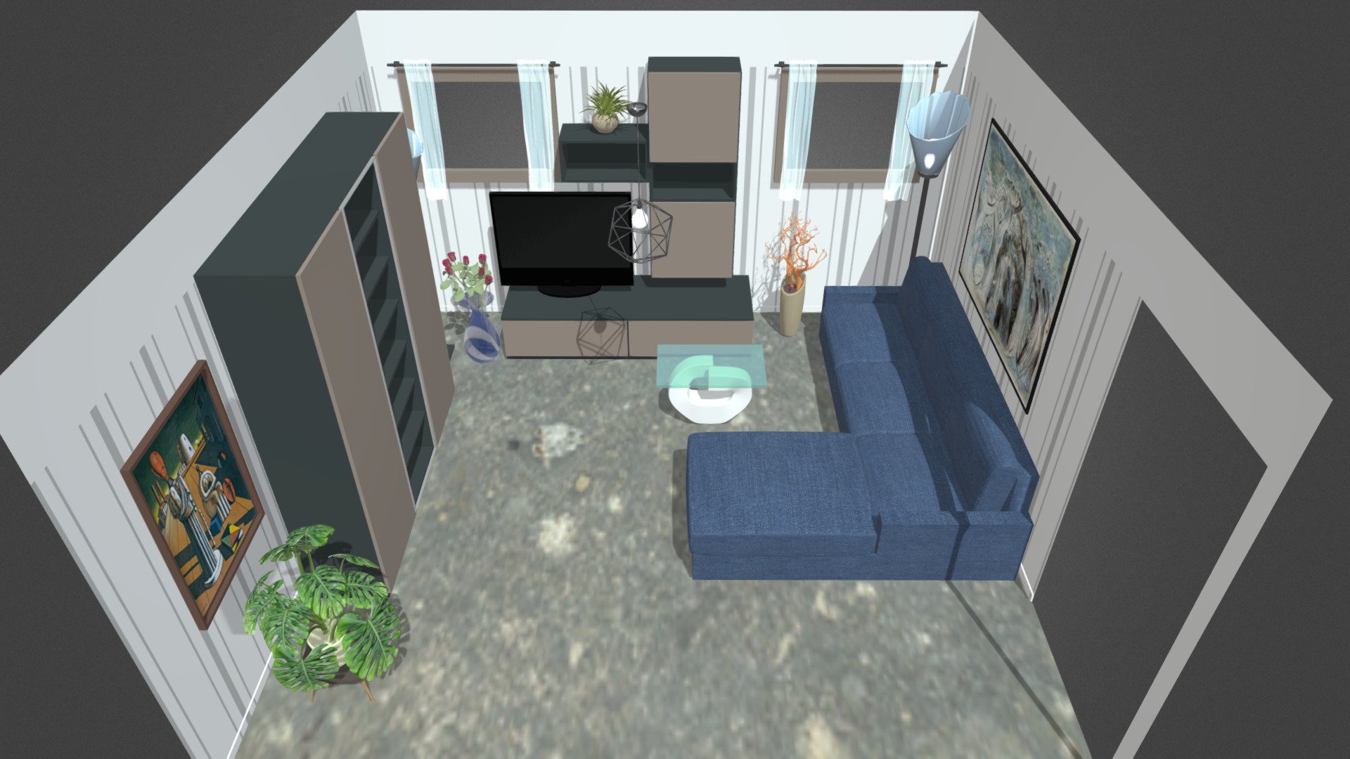 Living Room - 3D model by Antonio Rossini (@Rox3d) [208dbce] - Sketchfab