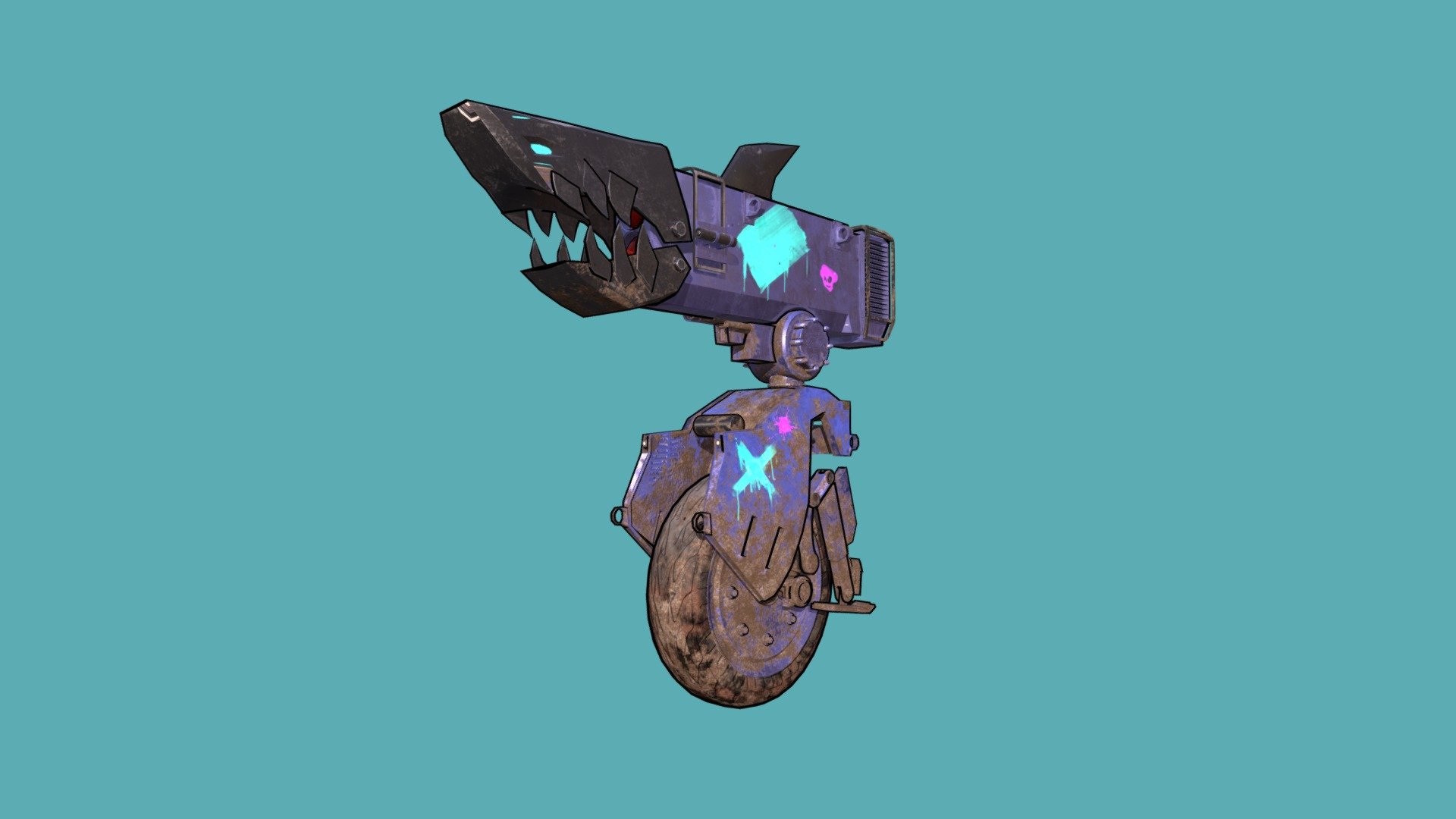 Rocket Launcher On A Mono Wheel - 3D model by Qfors [20910c4] - Sketchfab