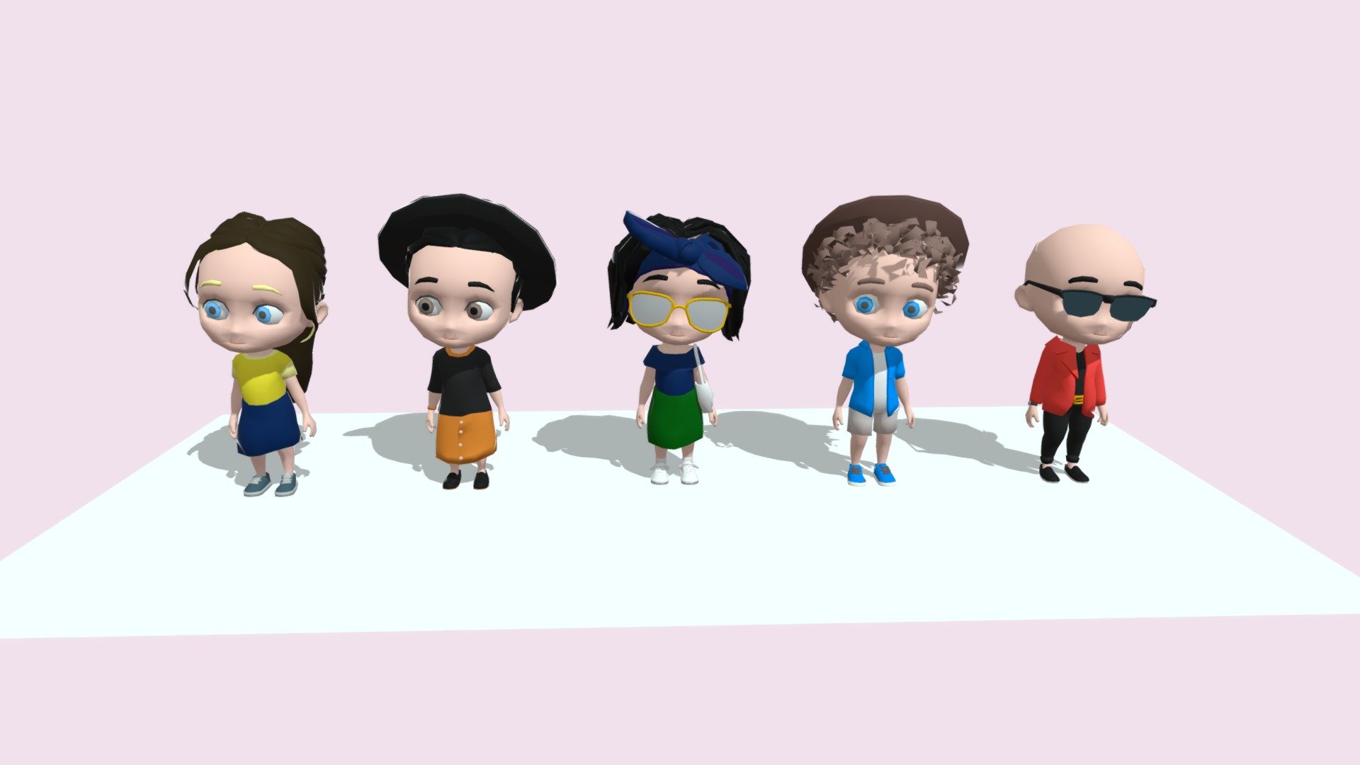 5 Characters - 3D model by atsrito [209367c] - Sketchfab