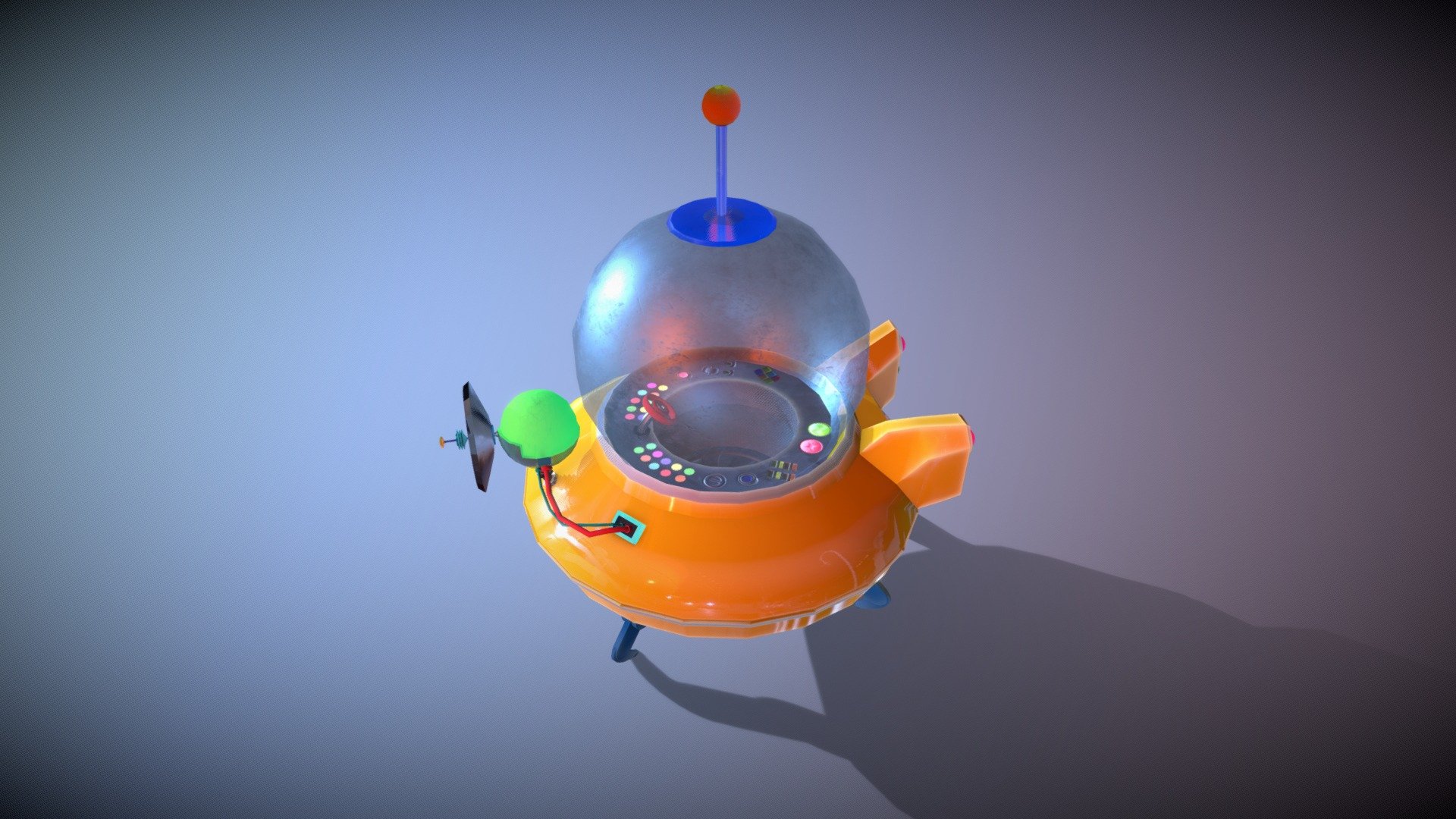 Retro Spaceship stilyzed hand painted - 3D model by Javi_Pixel ...