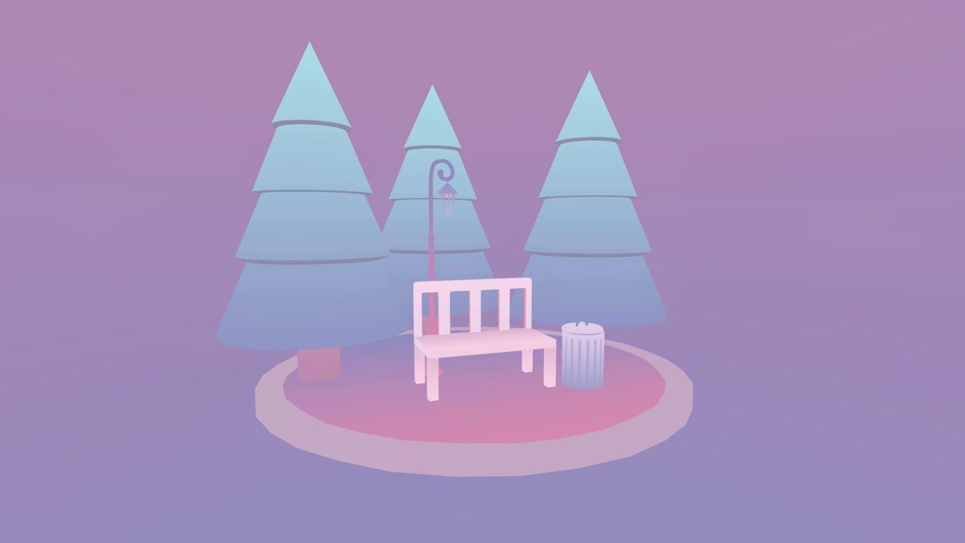 Pastel park - 3D model by Bine_Birk (@Zuum) [209a677] - Sketchfab