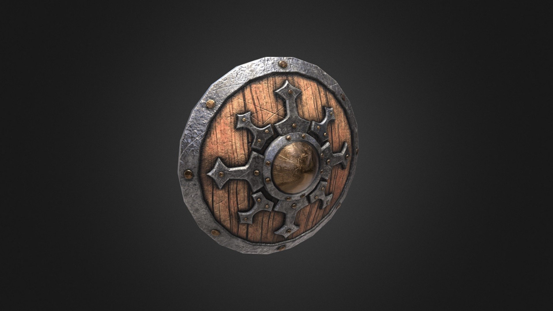 Reinforced Wooden Shield (game ready asset) - Download Free 3D model by ...