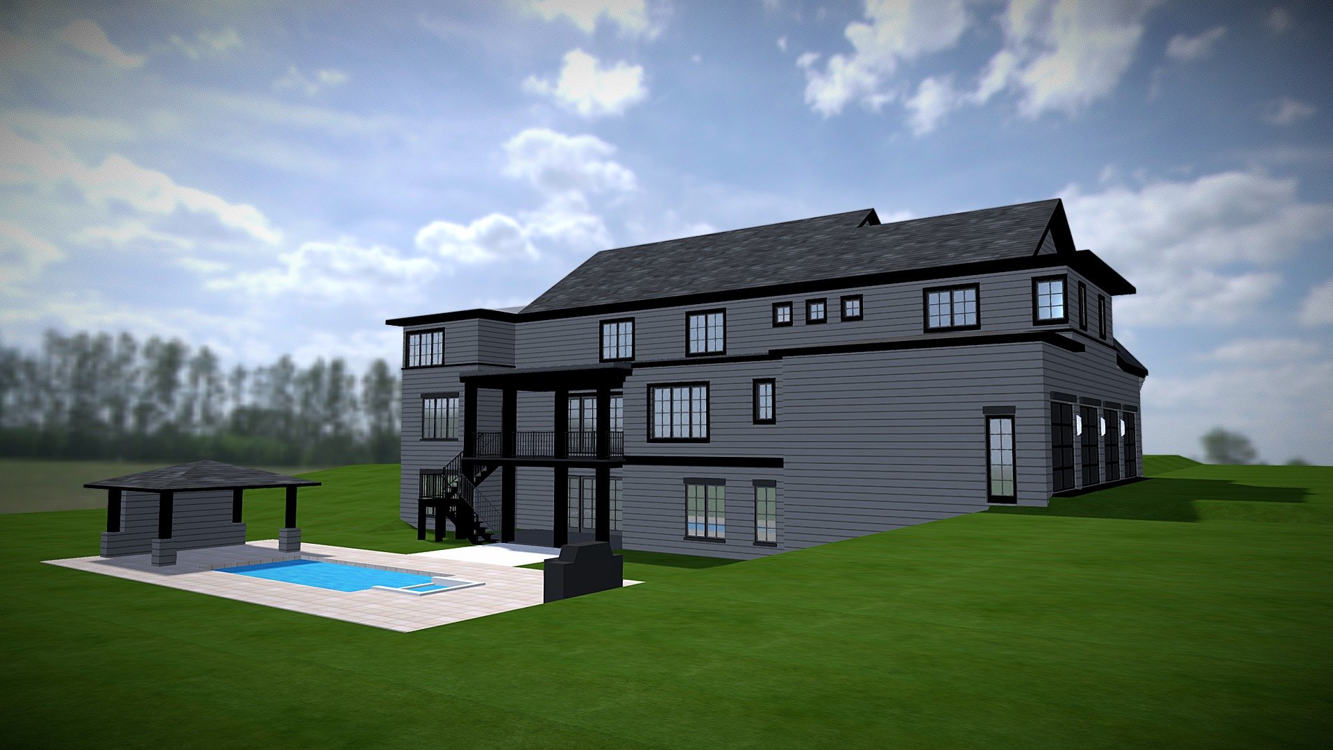 Exterior Mitha v2 - 360 spin model of 3D house - 3D model by ...