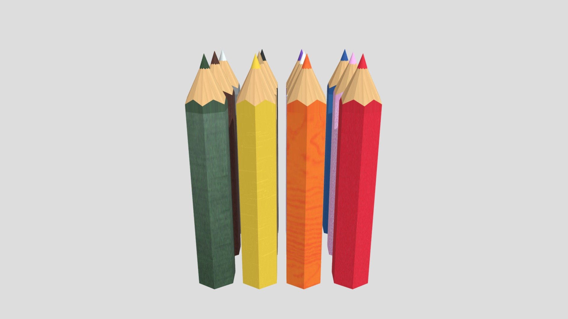 Color Pencil Collection - Download Free 3D model by Kroko.blend ...