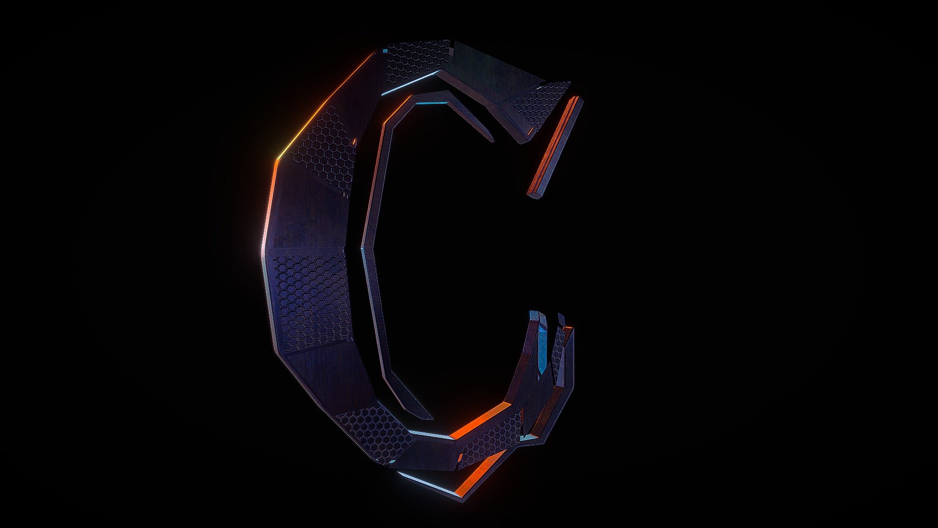 Letter C (High poly) - 3D model by stoutfella [20ae1fe] - Sketchfab