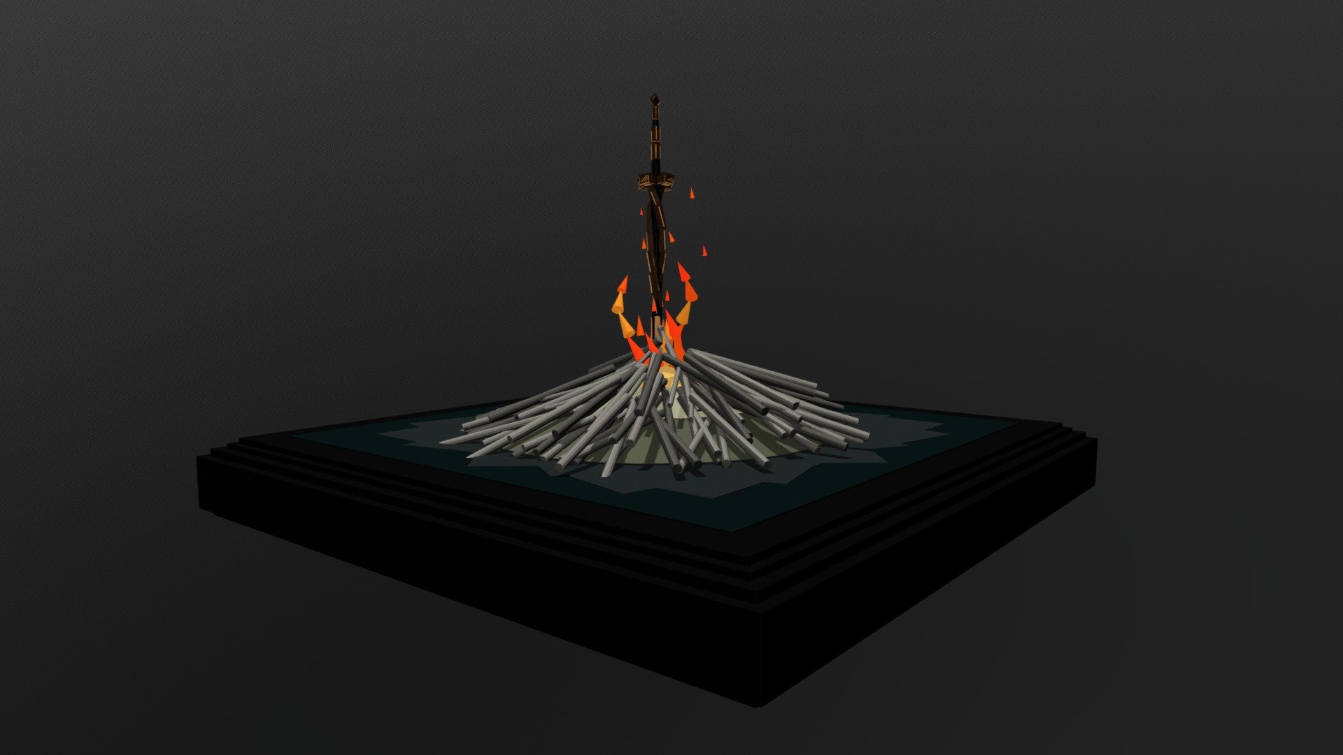 Bonfire made from primitives - 3D model by swikni [20b0b2c] - Sketchfab