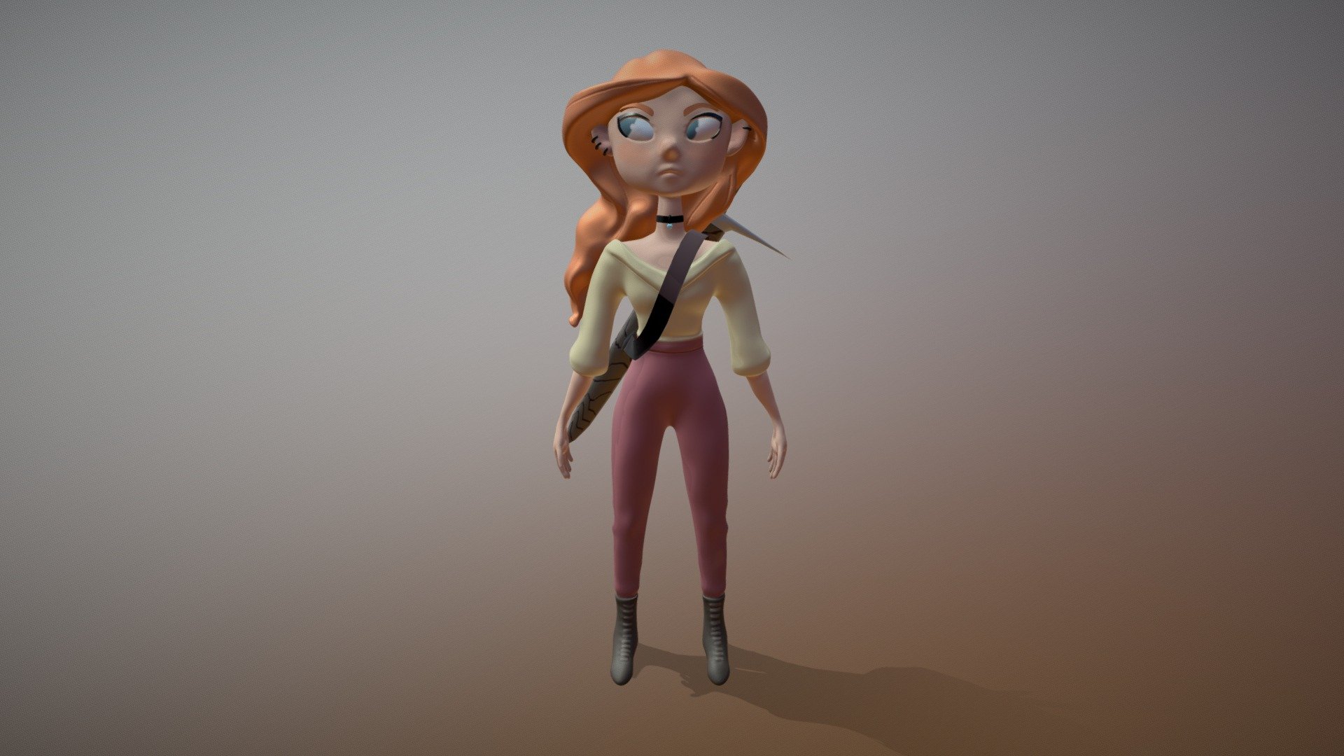 Girl - based on concept art - 3D model by luciadahir [20b0e54] - Sketchfab